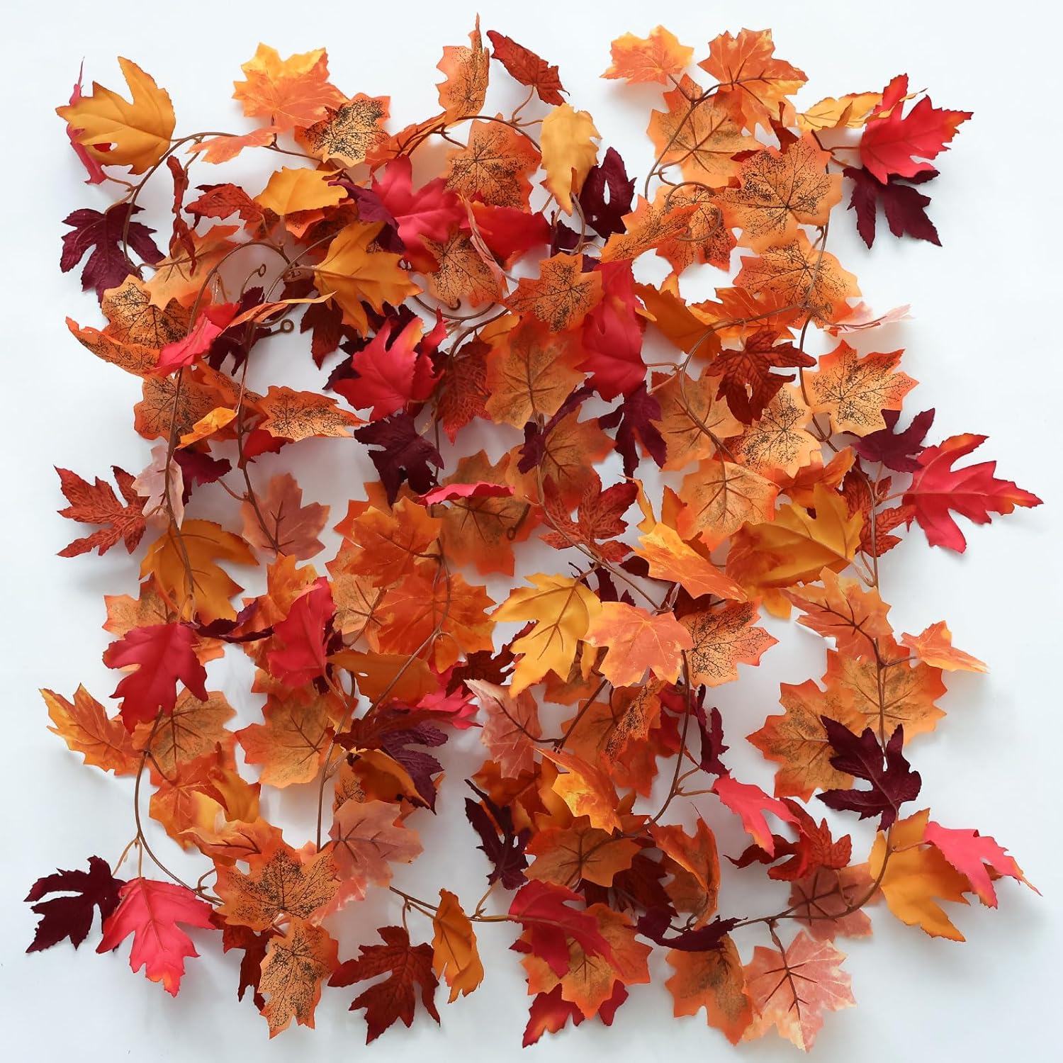 Amazon.com: MIZII Fall Decor 3 Strands Artificial Maples Leaf Garland ...