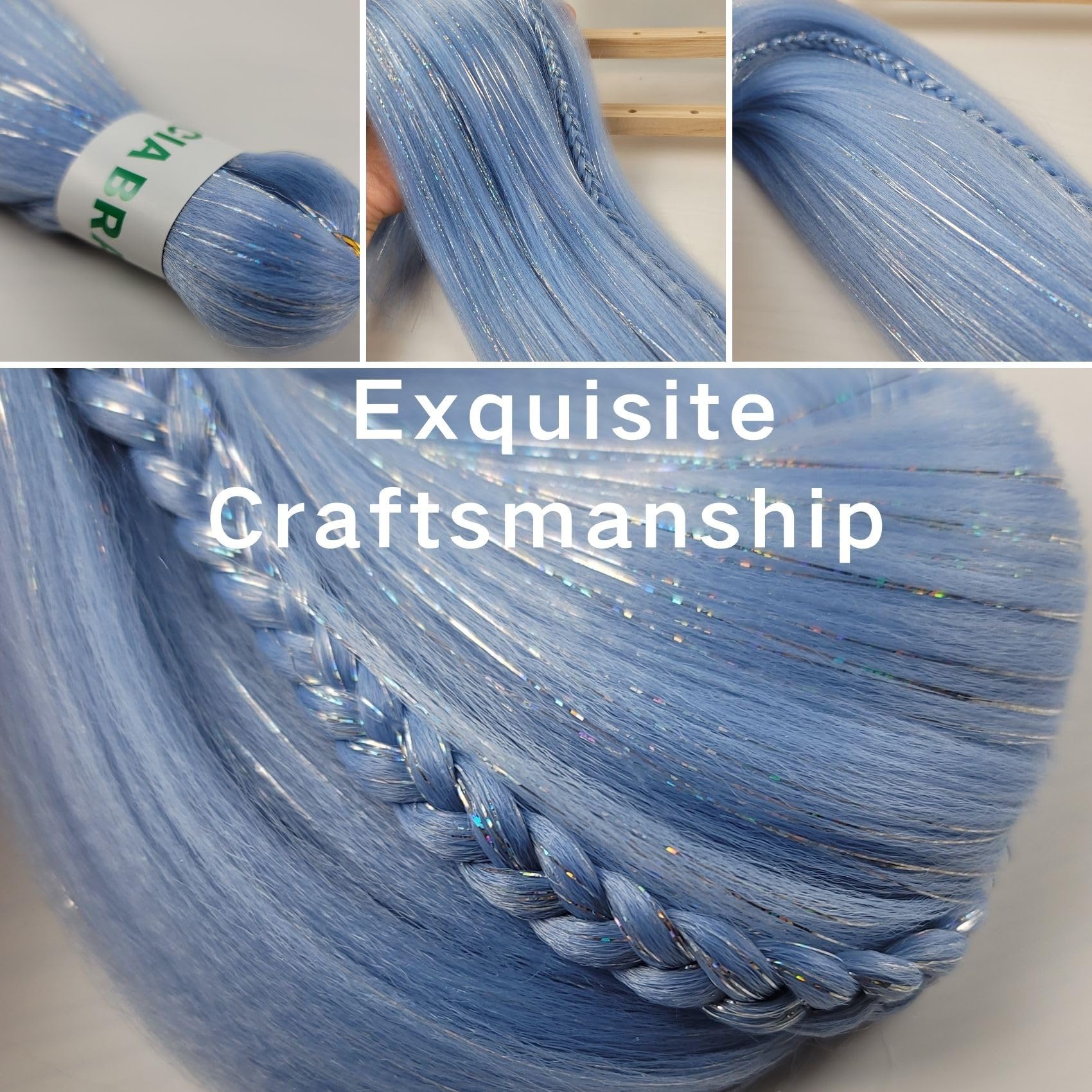 Snapklik.com : Glitter Tinsel Braiding Hair Pre Stretched Sky ...