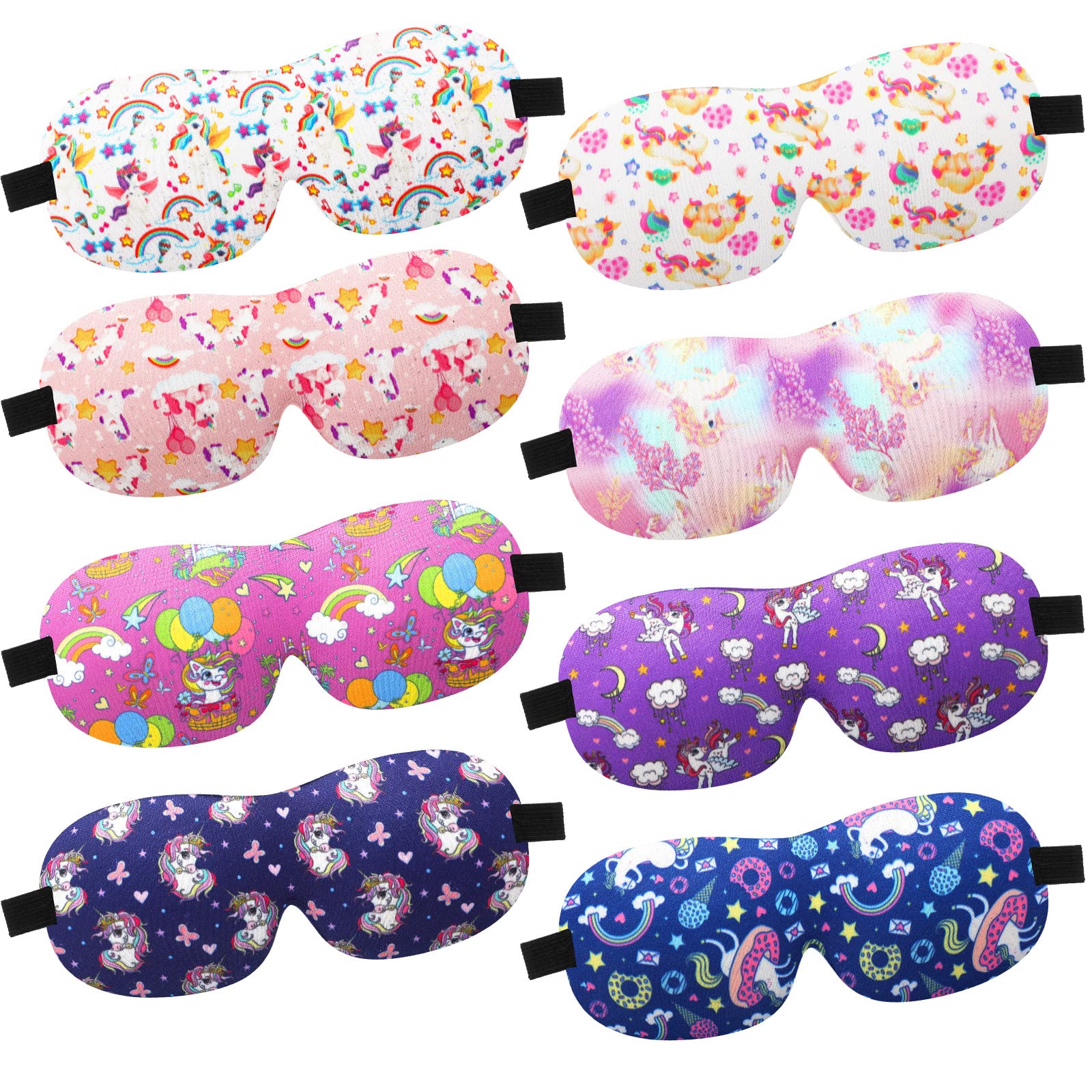 Amazon.com: Foaincore 8 Pcs Unicorn Sleep Masks for Kids Eye Mask for ...