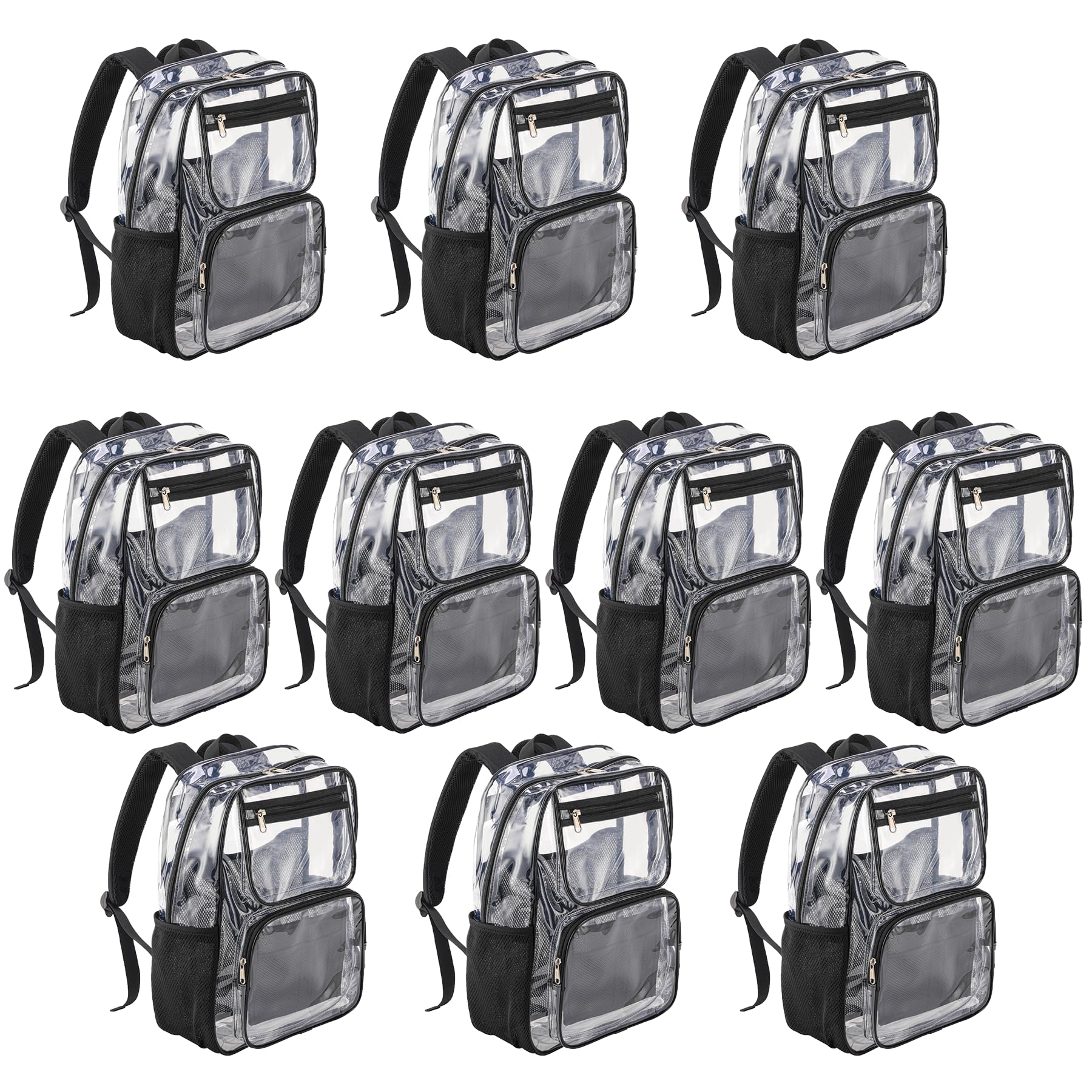 Amazon.com | BORMELUN 10packs Bulk Clear black backpack with laptop ...