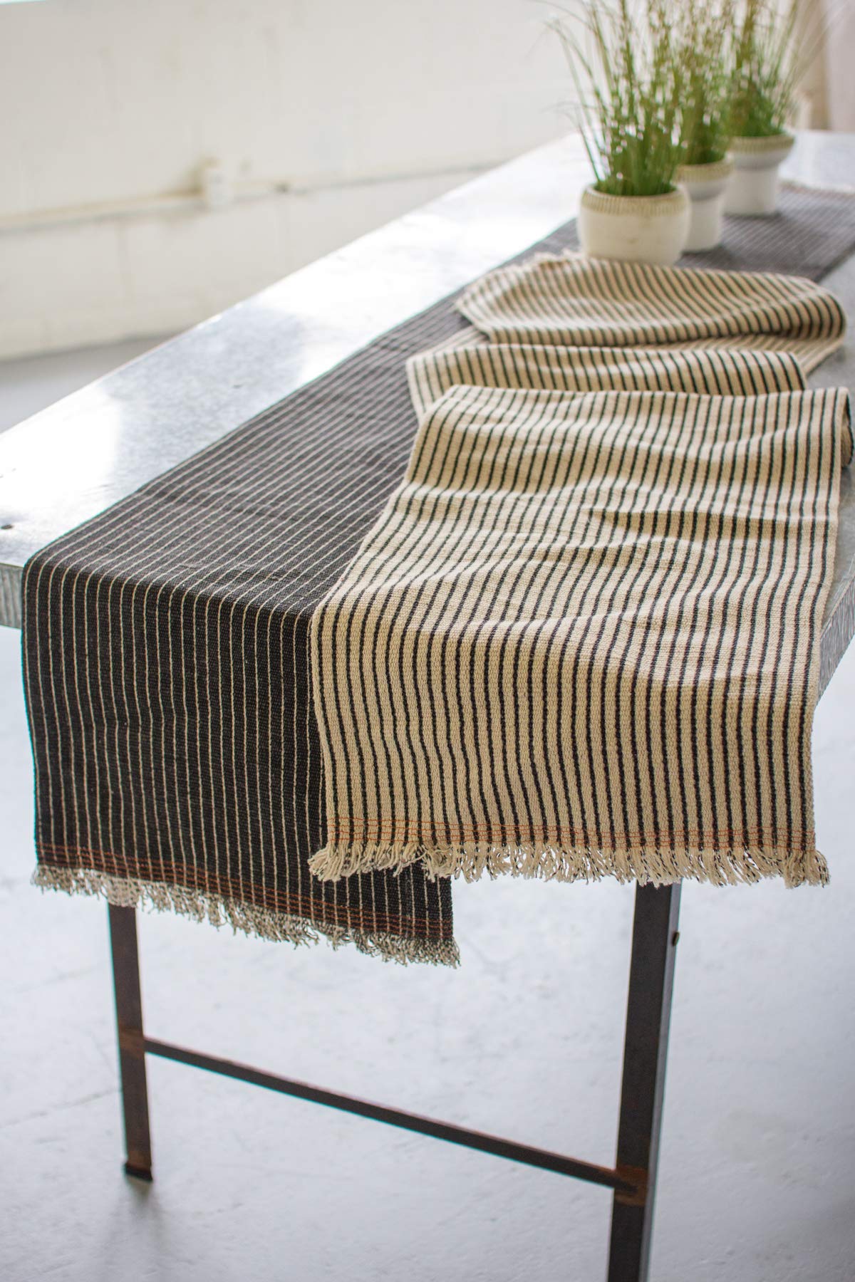 Kalalou Cotton and Jute Table Runners, Set of 2, One Size, Multicolored