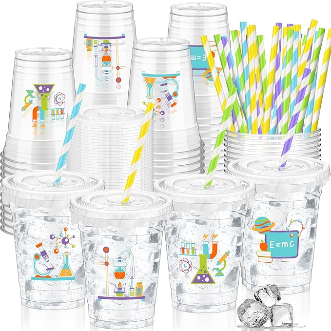 Amazon.com: FoldTier 50 Pcs Science Cups 12 oz Disposable Plastic Cups ...