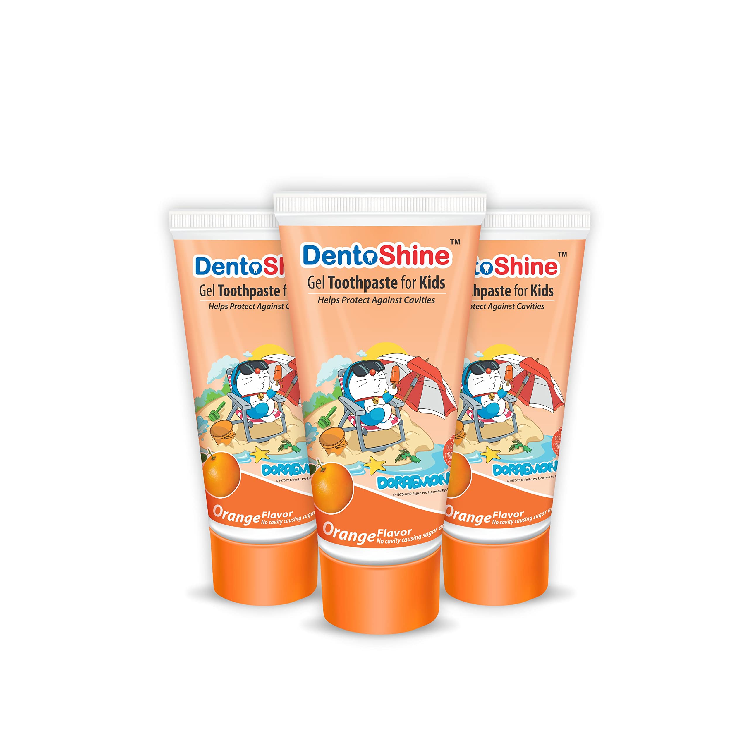 Buy DentoShine Gel Toothpaste for Kids | Pack of 3 (3, Orange (Doraemon ...