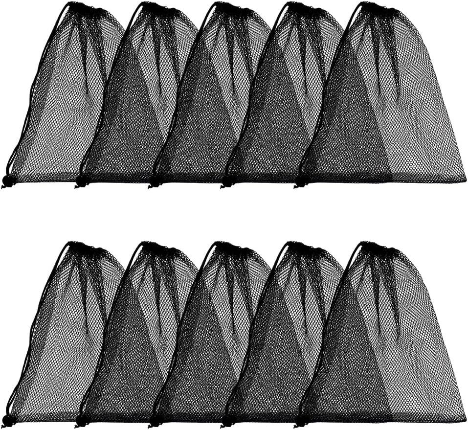 Amazon.com: KUUQA 10 Pcs Mesh Drawstring Bag,Laundry Bag,Mesh Stuff ...