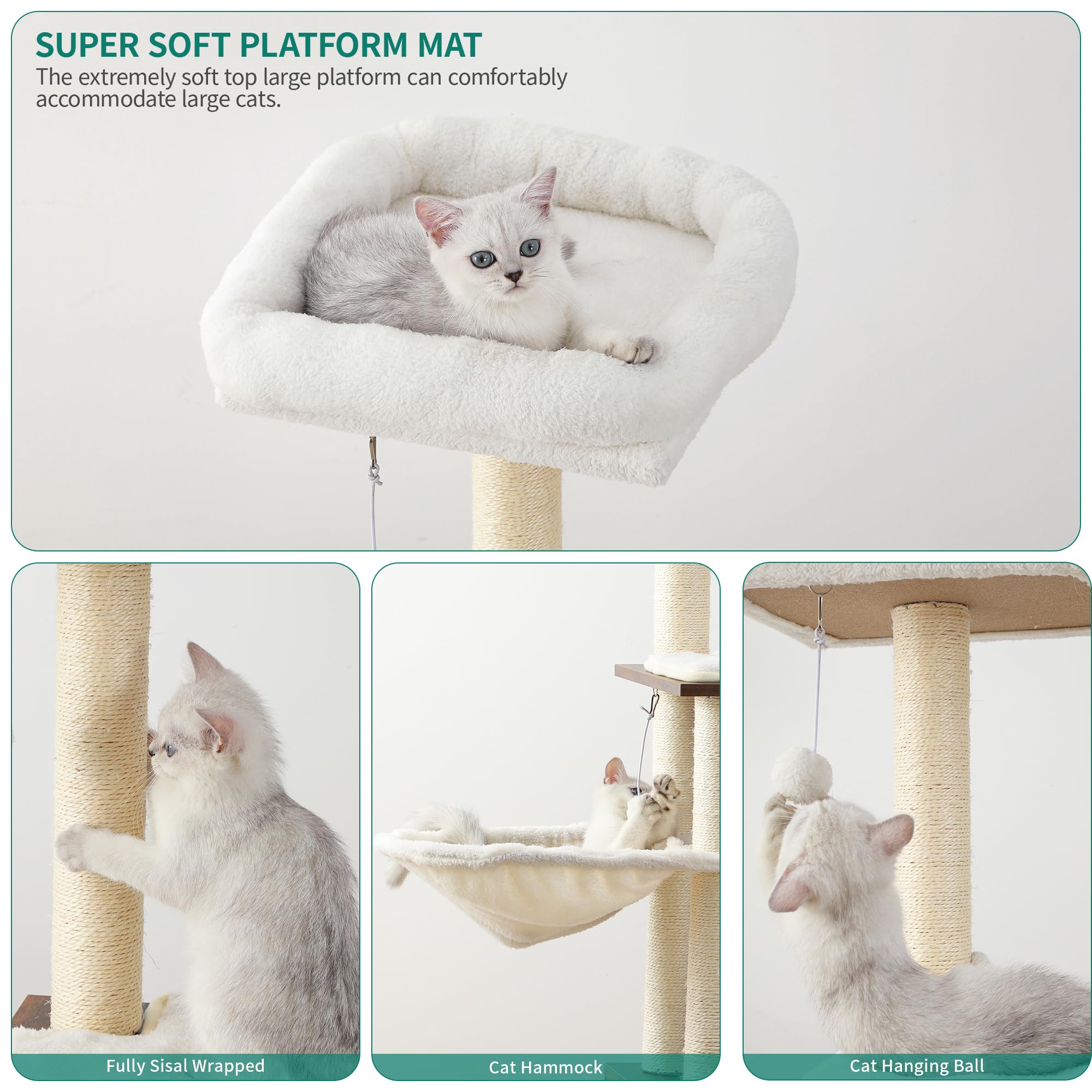 Cat Tree YITAHOME Modern With Hidden Litter Box - 4-in-1 Cat Furniture ...
