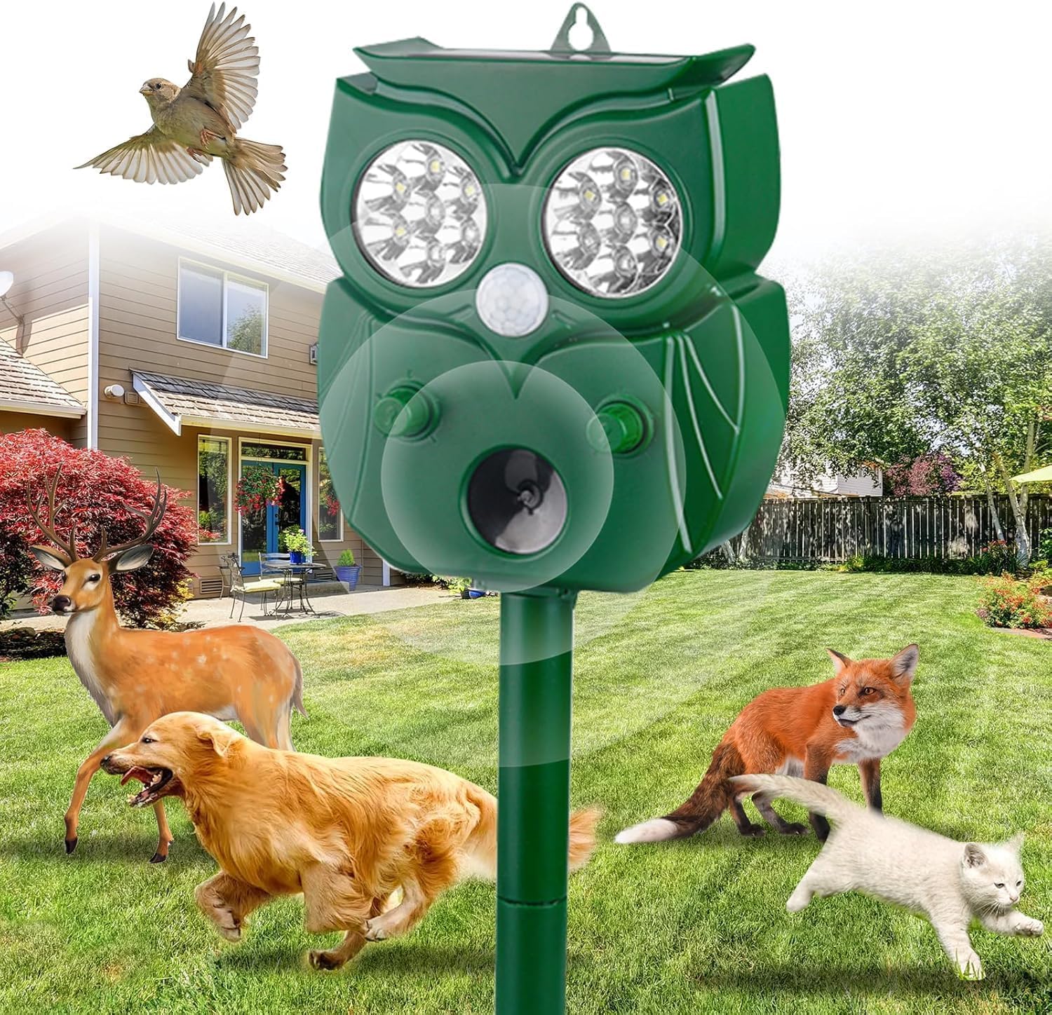 Amazon.com: 2024 Ultrasonic Animal Repellent, 5 Modes Upgraded Outdoor ...