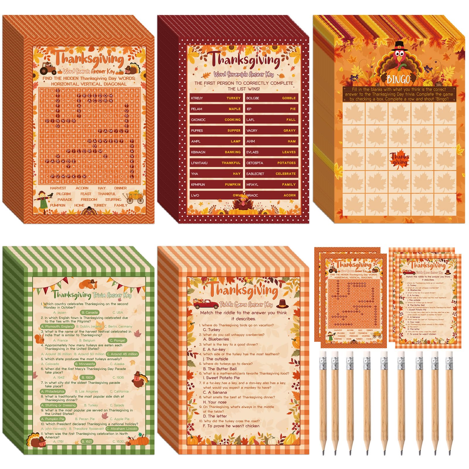Amazon.com: Pasimy 149 Pcs Thanksgiving Party Games 25 Players ...