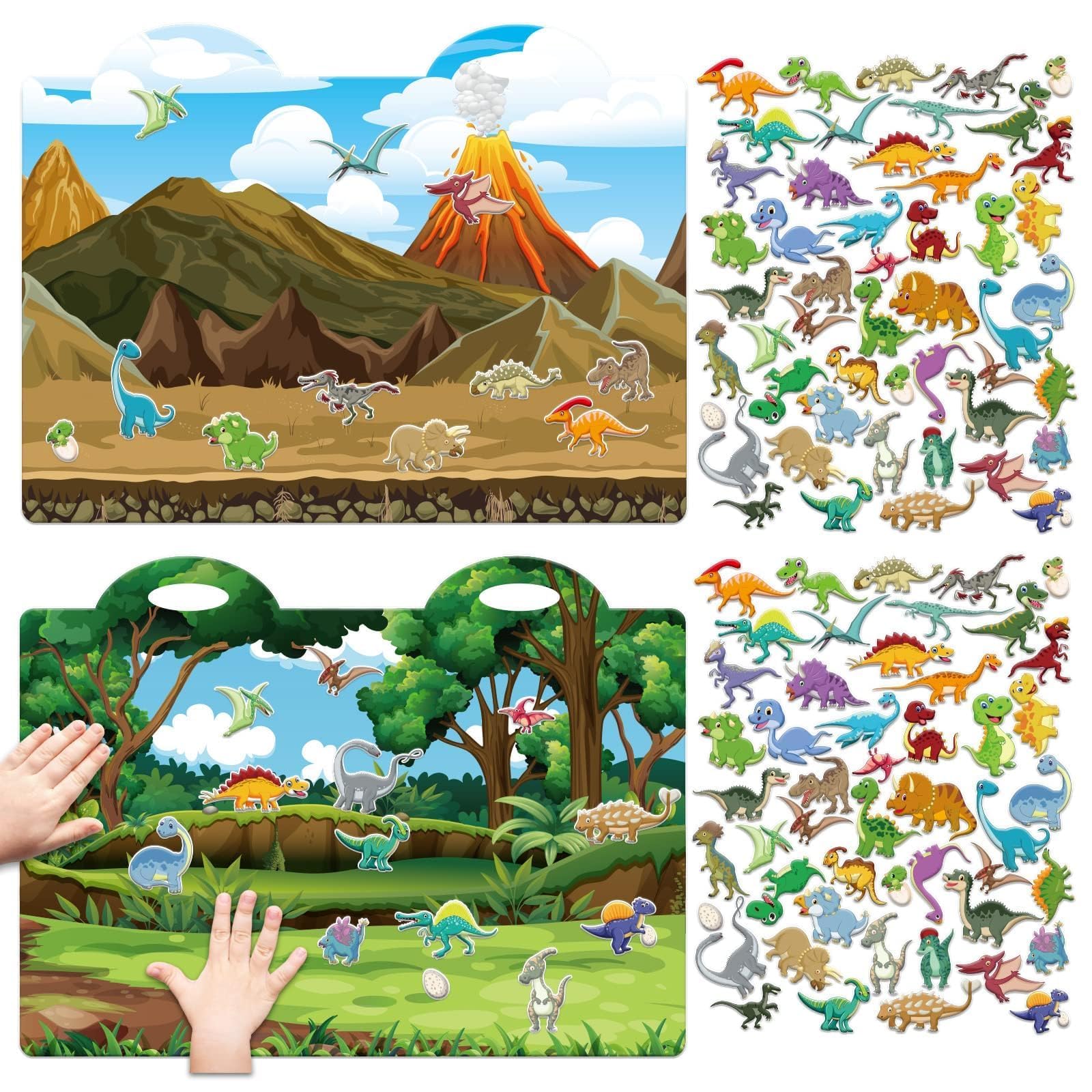 Snapklik.com : 3D Dinosaurs Puffy Sticker Play Set Gifts Sticker Book ...