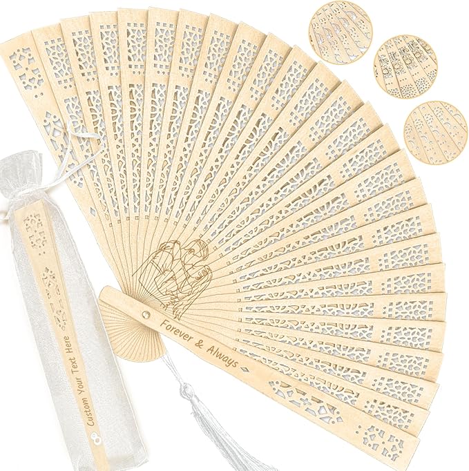 Amazon.com: Fadace Up to 100 Personalized Hand Fans for Weddings Custom ...