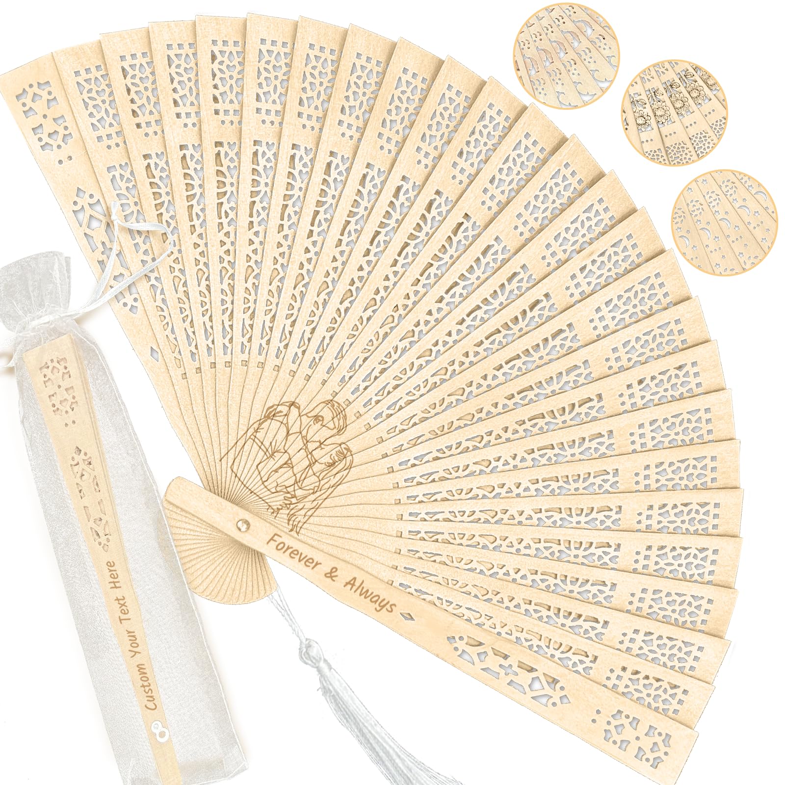 Amazon.com: Up to 100 Personalized Hand Fans for Weddings Custom ...