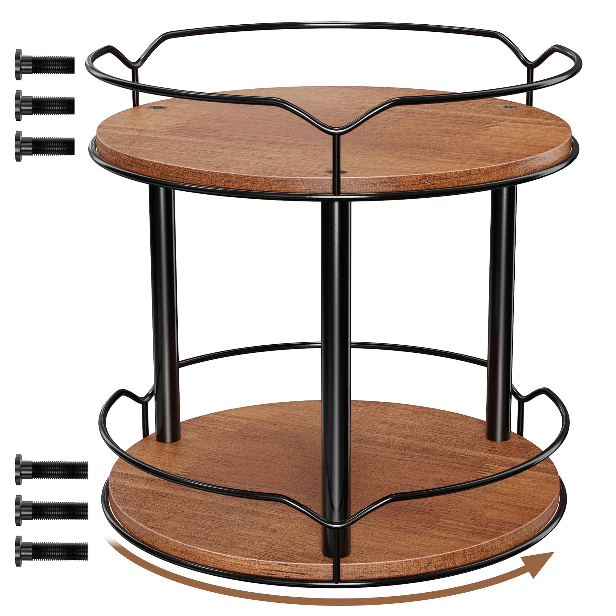 Amazon.com - MUTUALUS Lazy Susan Organizer 2 Tier - Turntable Spice ...