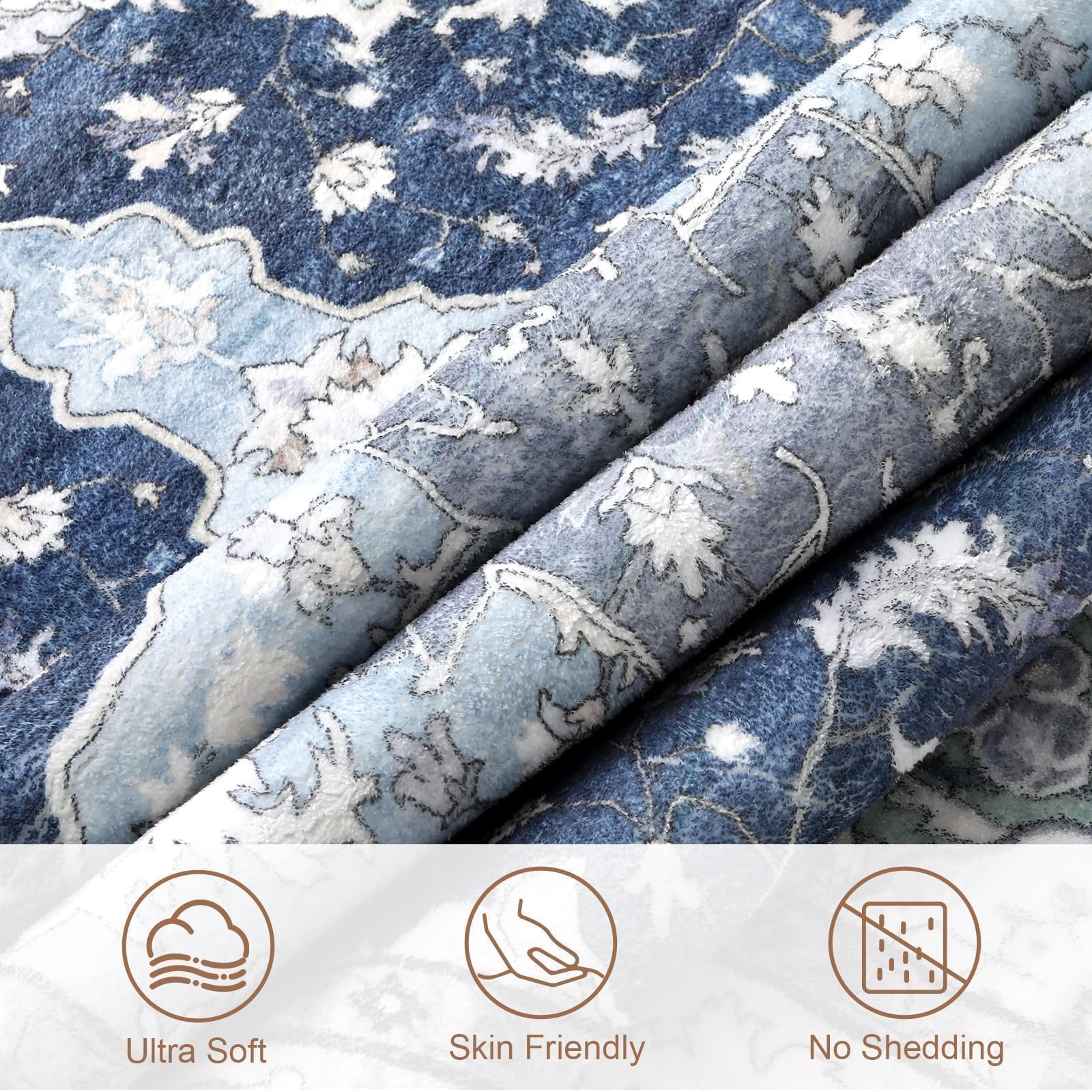 ROCYJULIN 8x10 Area Rugs for Living Room, Fluffy Faux Wool Area Rugs ...