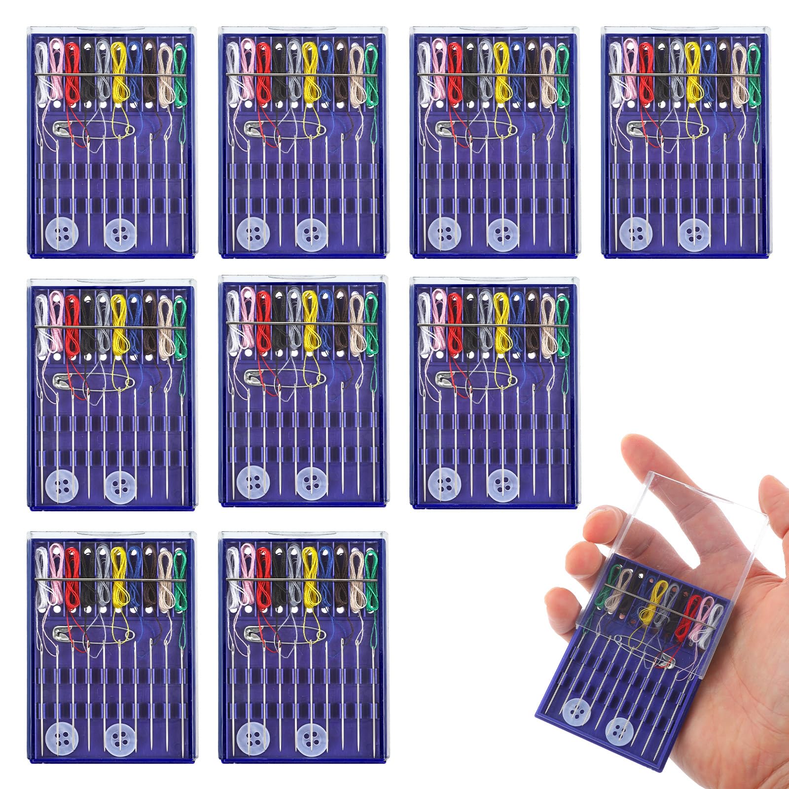 Amazon.com: PEOVLVN 10 Boxes Mini Sewing Kit, Quick Fix Sewing Kit ...