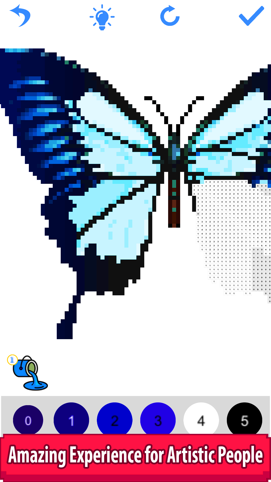 Butterfly Pixel Art - Paint by Number, Sandbox Coloring Pages - App on ...