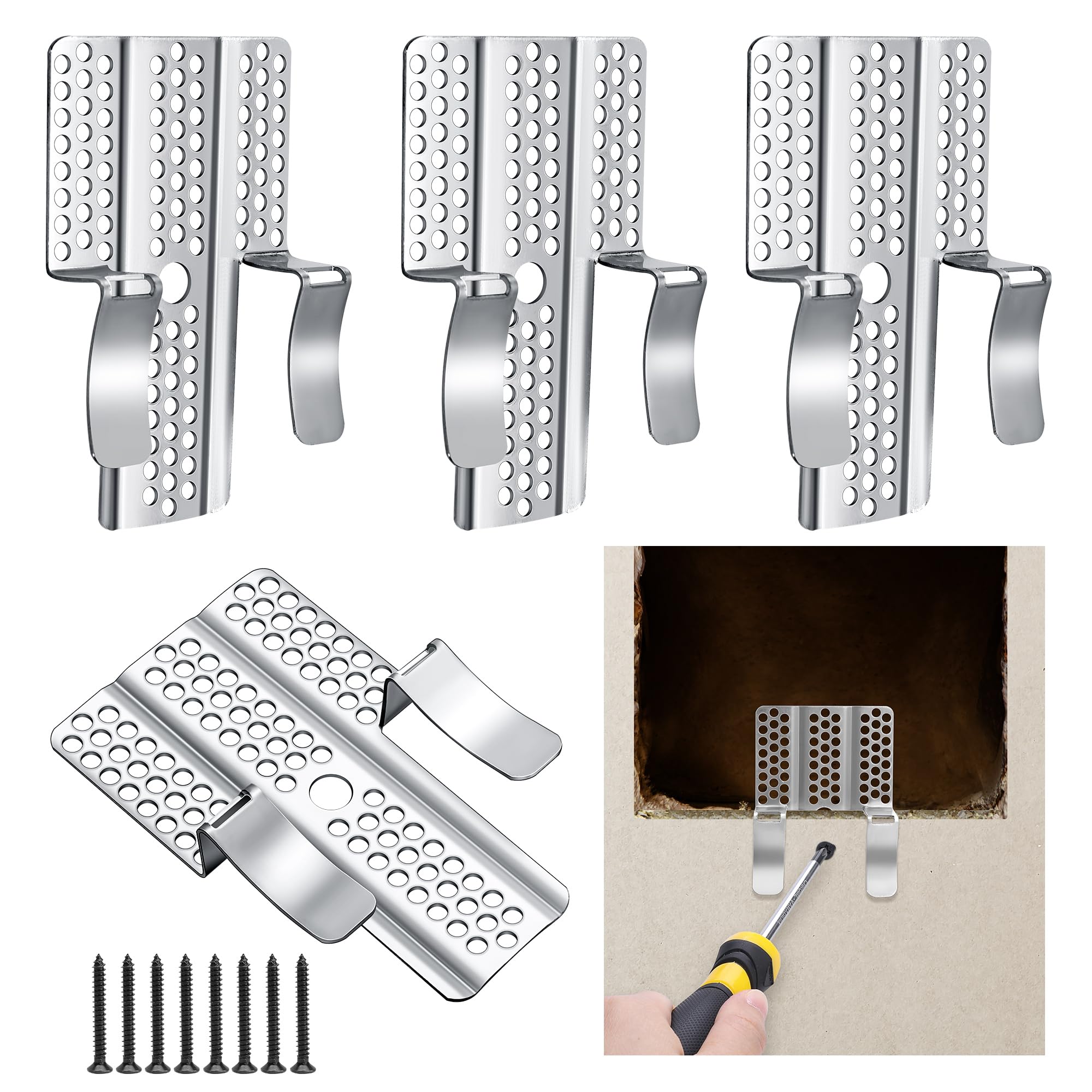 moonoom 4 Pack Drywall Repair Clips, 1/2 inch Drywall Fastener Clip ...