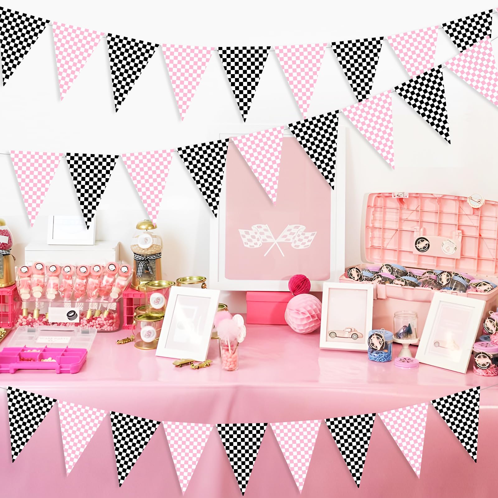 Pink And Black Checkered Flag Pink Checkered Flag Vector Images