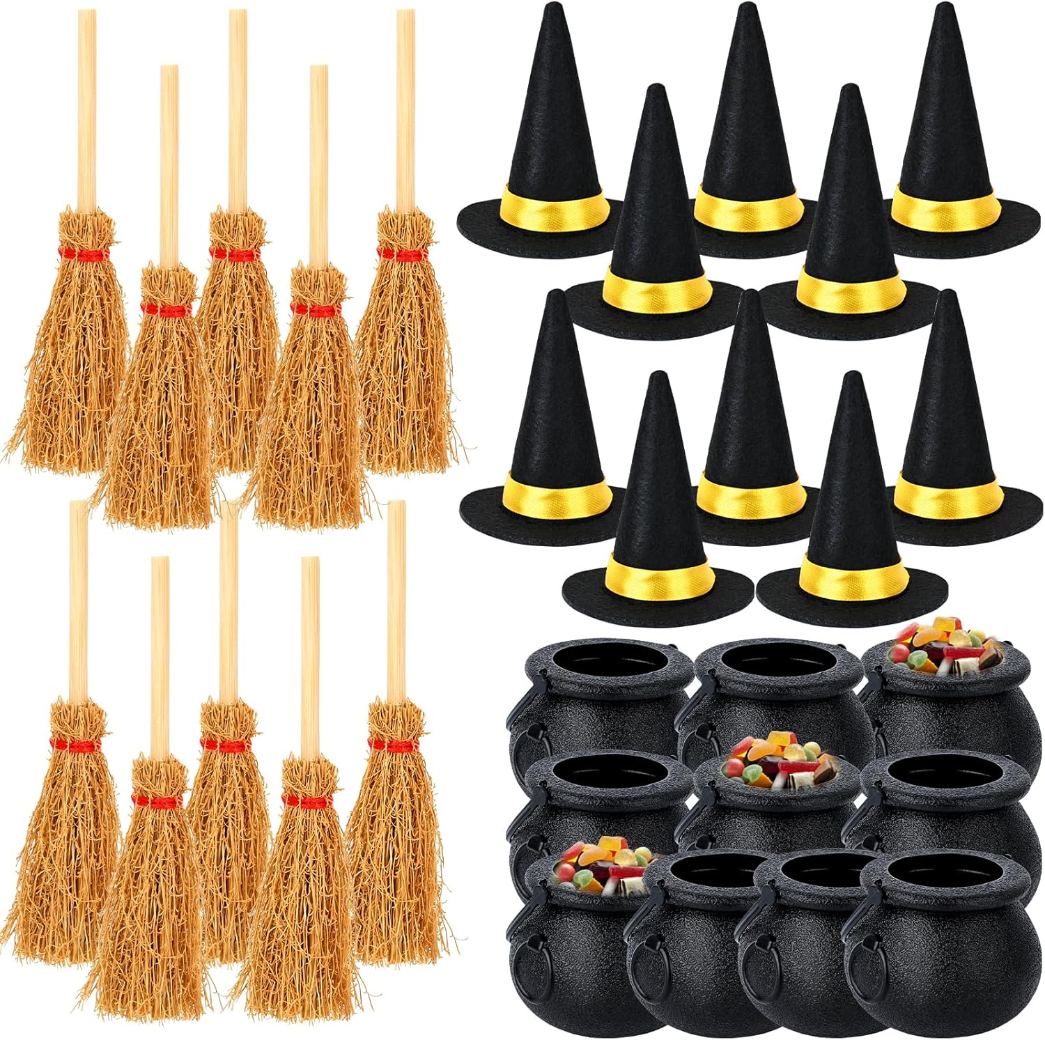 Amazon.com: Yoiemivy 30 Pcs Halloween Mini Black Candy Cauldron, Mini ...