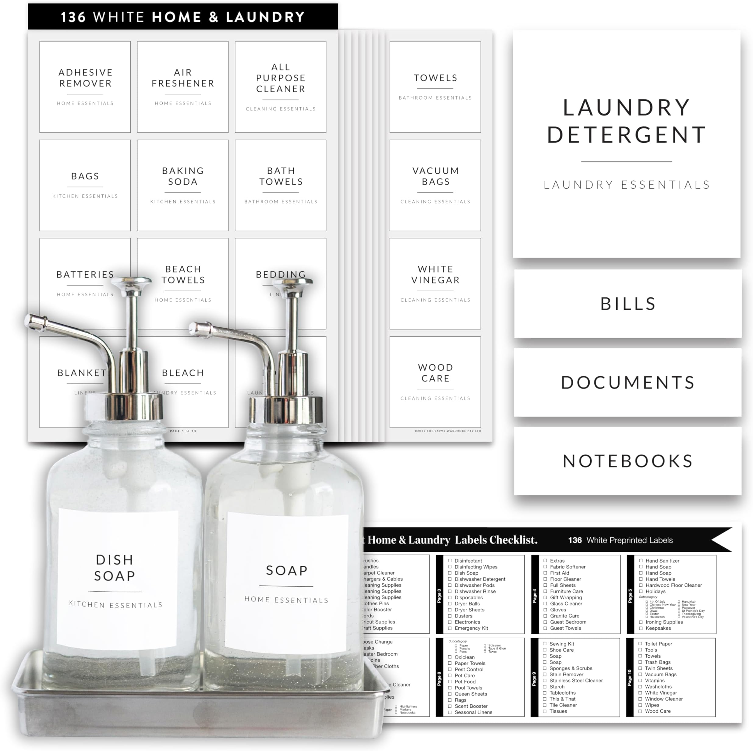 Laundry Labels for Jars, 136 Home & Laundry Stickers, Laundry Room ...