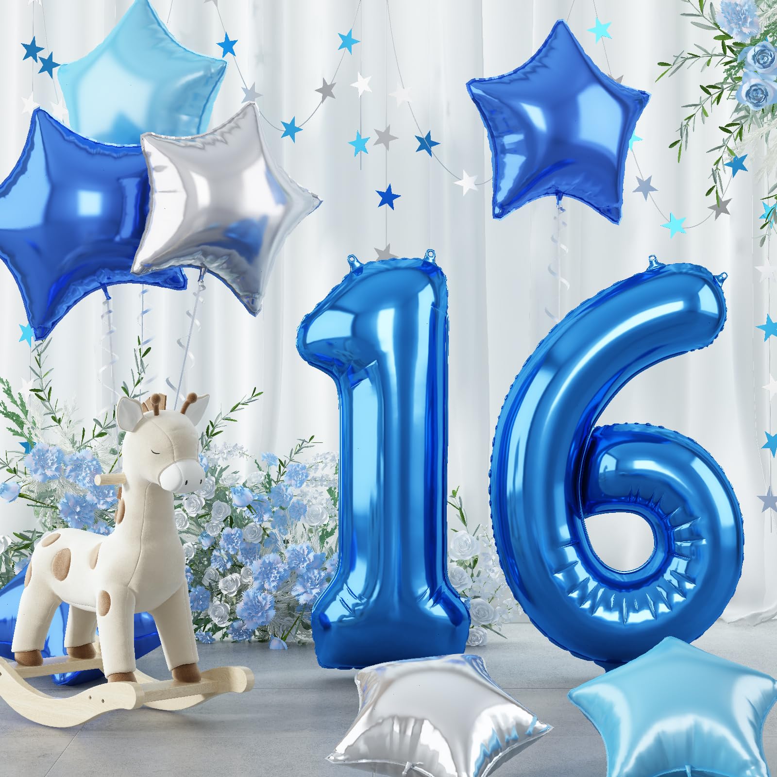 Amazon.com: 16th Birthday Balloon for Boys, 40 Inch Royal Dark Navy ...