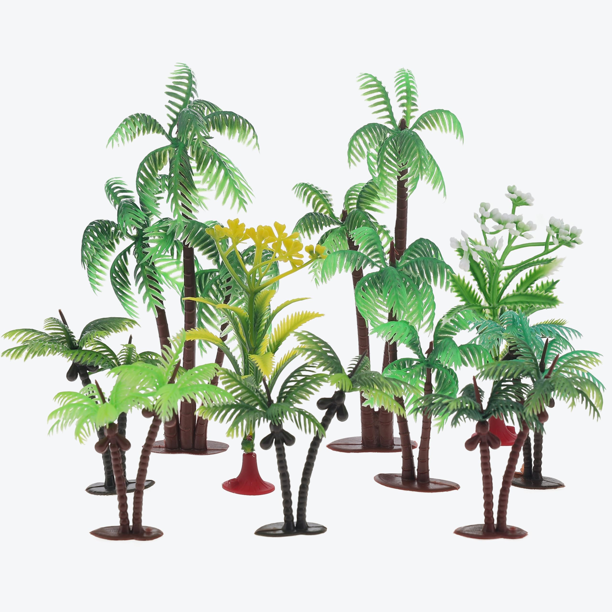 Amazon.com: TOPPERFUN 5pcs Imitation Palm Tree Tropical Mini Palm Mini Tree Figurines Rainforest ...