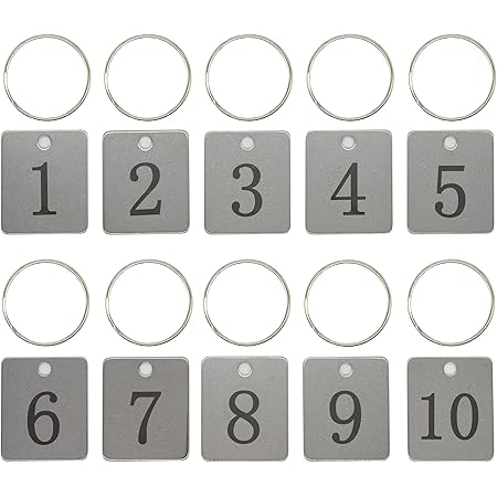 Amazon.com : StayMax Rectangular Hollowed Stainless Steel Number Tags ...