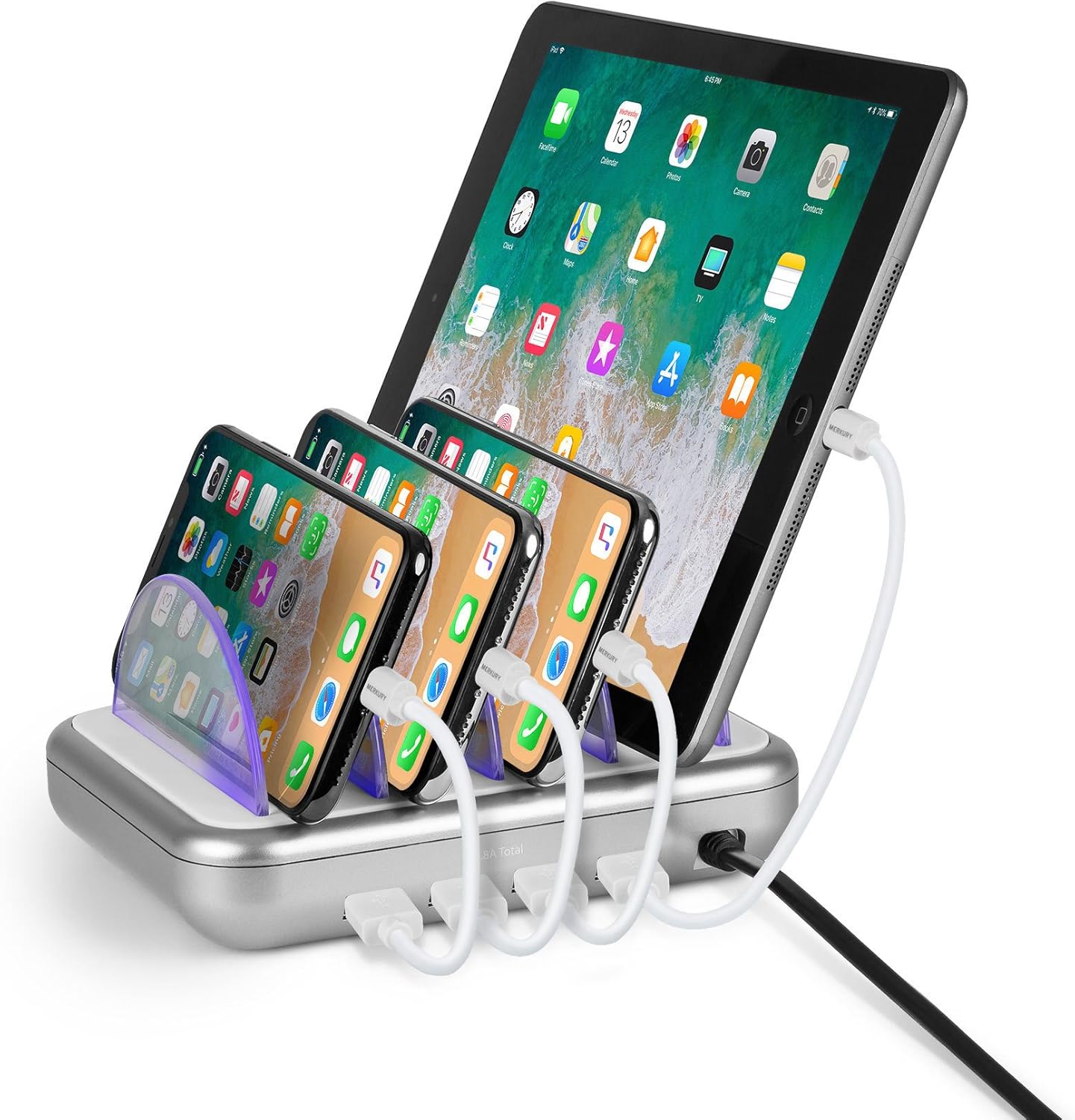 Amazon.com: Merkury Innovations 4.8 Amp 4-Port USB Charging Station ...