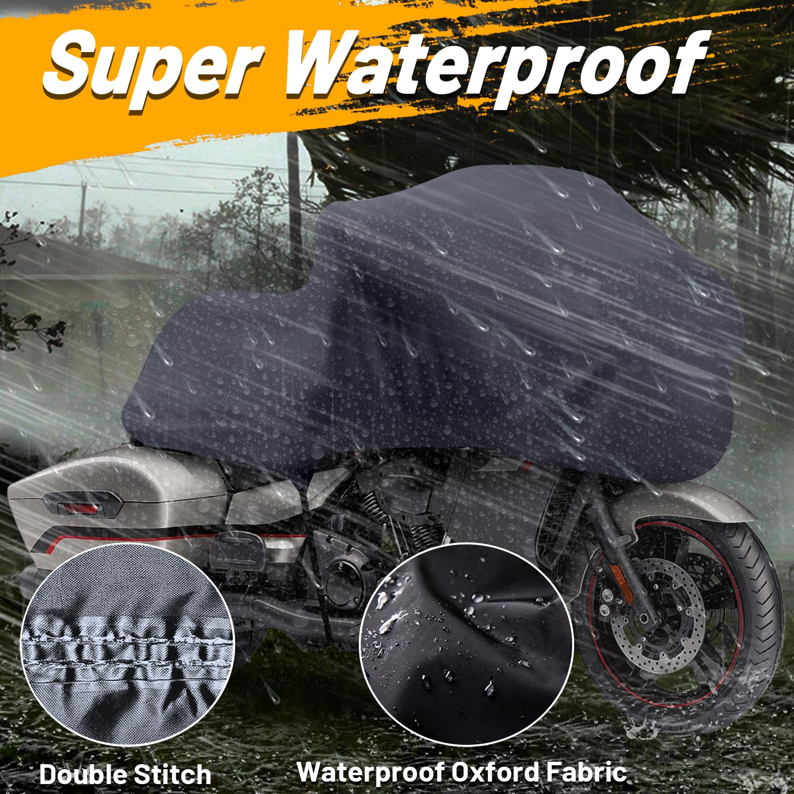 Snapklik.com : Touring Motorcycle Half Cover, Internal Cotton Outdoor ...