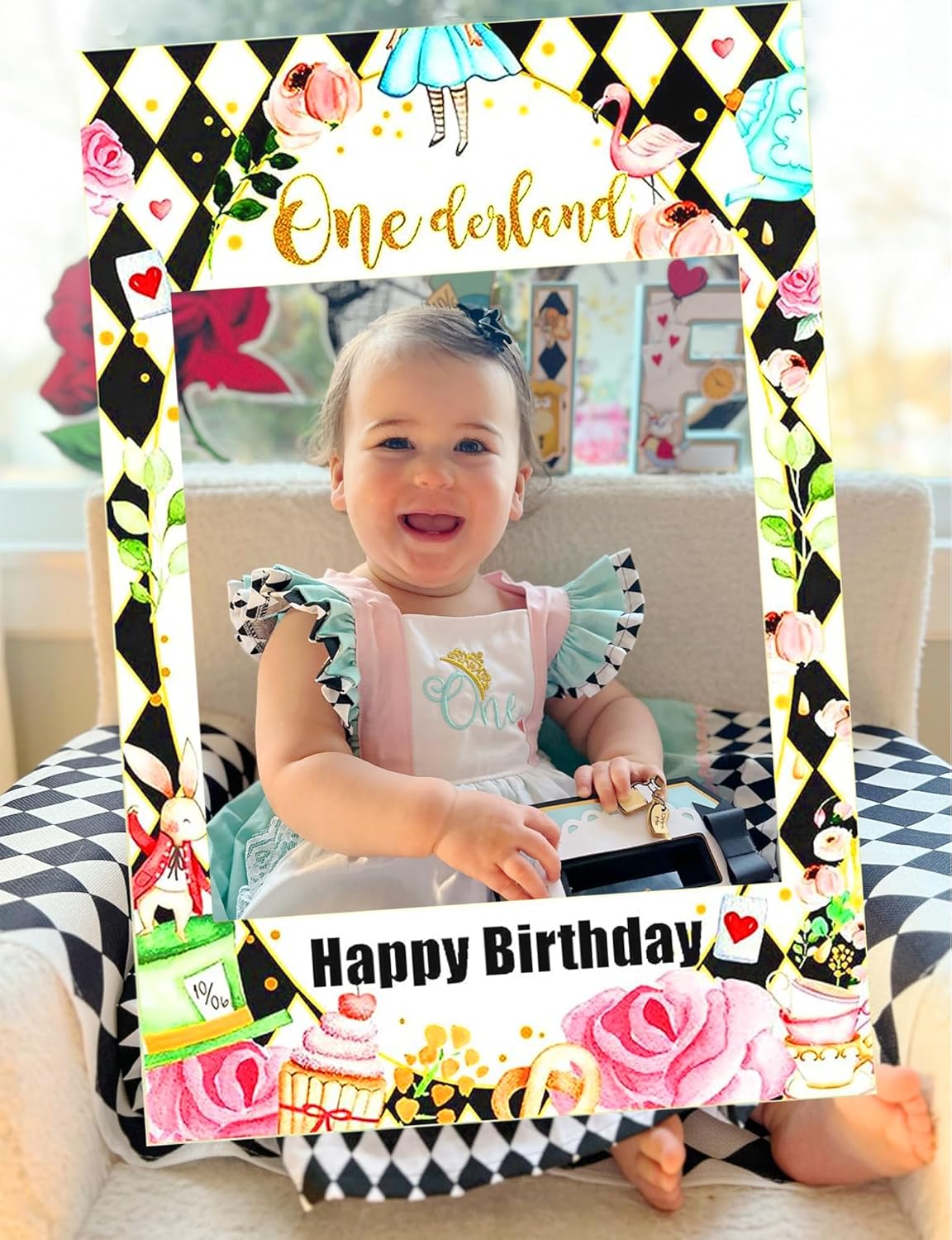 Amazon.com: LaVenty Alice in Onederland 1st Birthday Backdrop Alice in ...