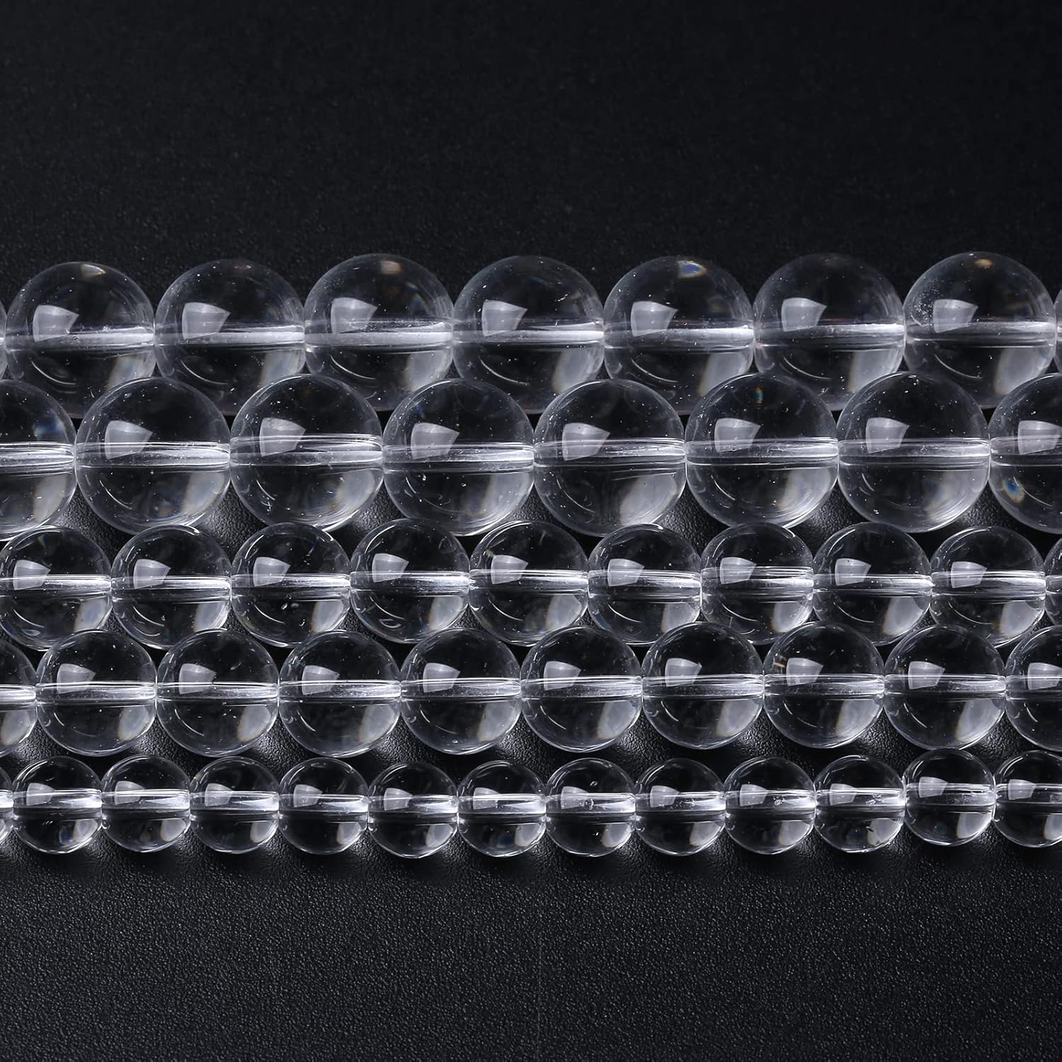 Amazon.com: 32PCS 12mm White Crystal Quartz Glass Beads Natural Stone Round Loose Beads for ...