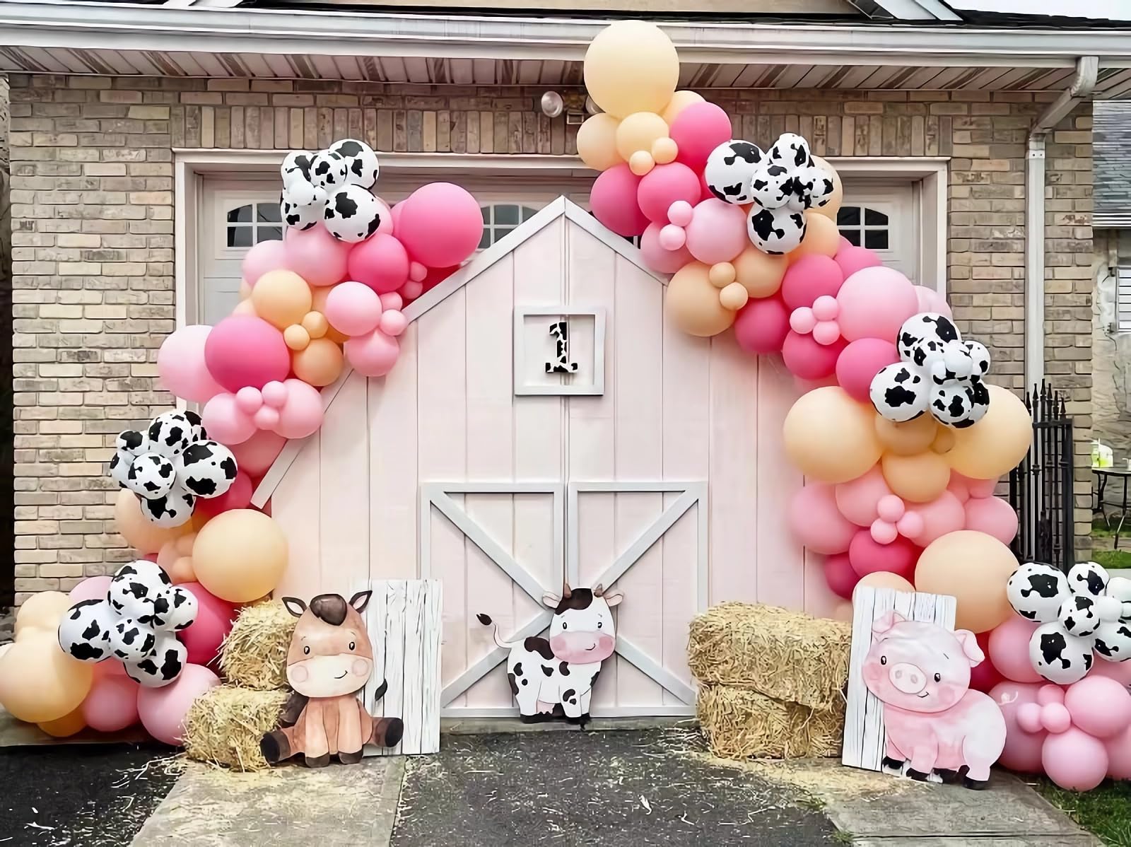 Amazon.com: Cow Balloon Garland Arch Kit, 155Pcs Farm Animal Cow Print ...