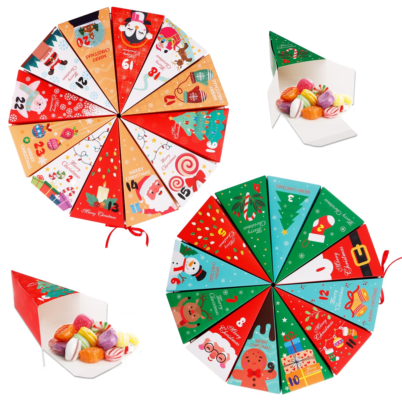 Buy WaaHome Empty Christmas Advent Boxes to Fill, 24pcs DIY Christmas ...
