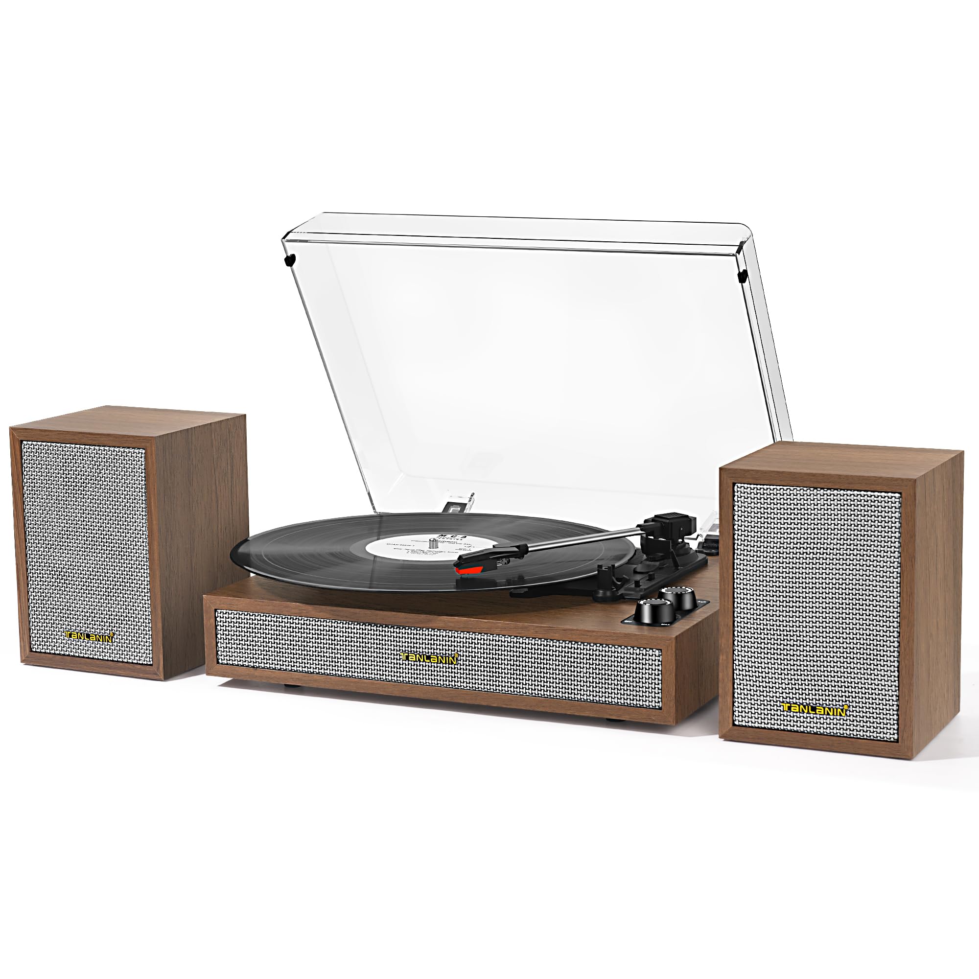 Amazon.com: Vinyl Record Player with External Bookshelf Speakers, 33-1/ ...