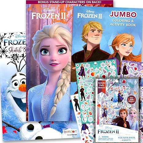 Amazon.com: Disney Frozen and Frozen 2 Coloring and Stickers Activity ...