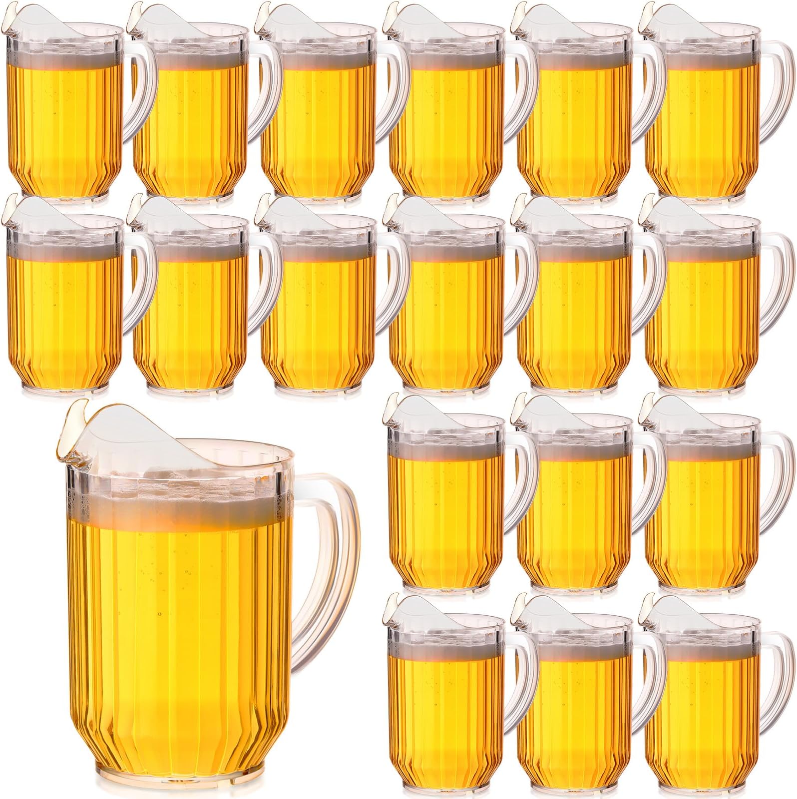 Amazon.com: Rtteri 16 Pack 32 oz Clear Plastic Water Pitcher Bulk Mini ...