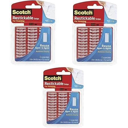 Amazon.com : Scotch Restickable Tabs, 1-inch x 1-inch, Clear, 18-Tabs ...