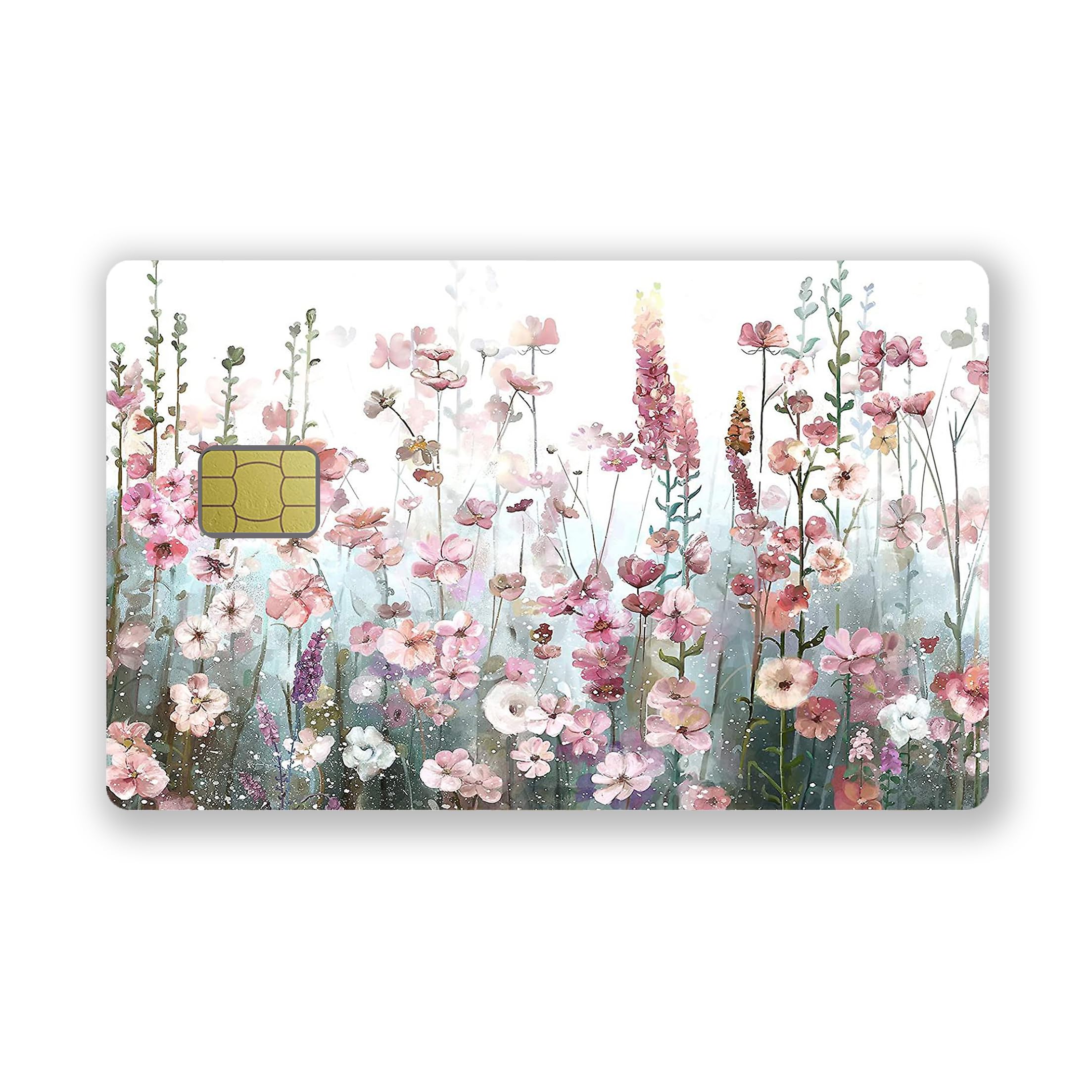 Amazon.com: Colorful Flower Credit Card Stickers Skin No Bubble Slim ...
