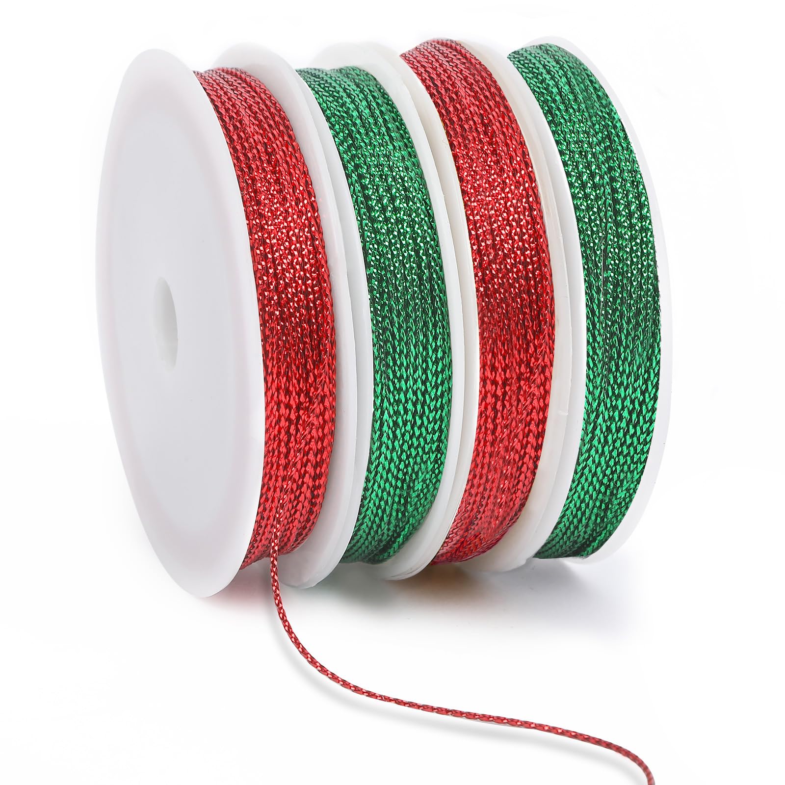 Amazon.com: JUNEBRUSHS 87 Yards Christmas Metallic Ornament String ...