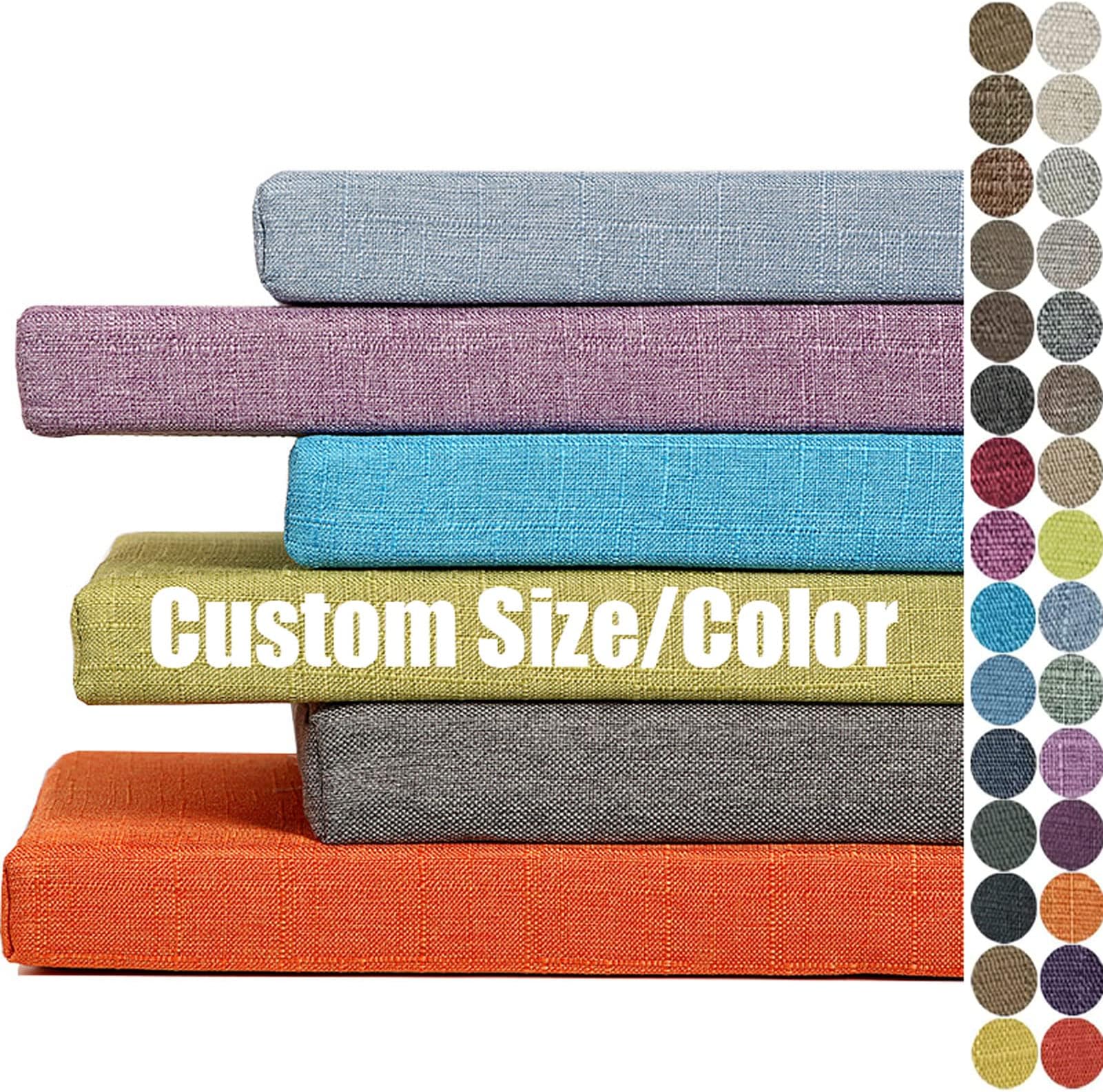 Amazon.com: RCDPK Custom Bench Cushion,6 Fabrics/100 Colors,Window Seat ...
