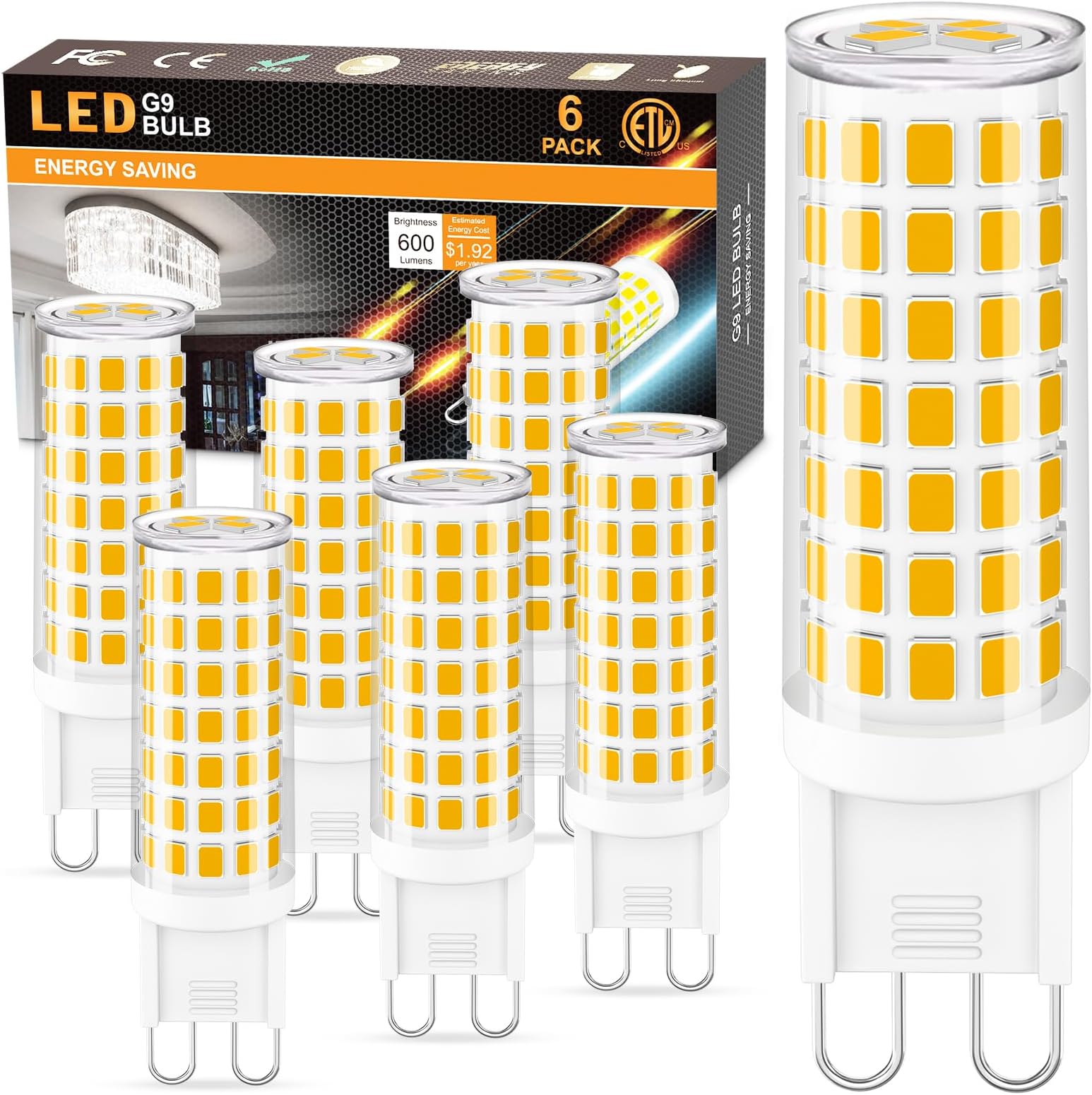 G9 Led Bulb,6W(60W Halogen Bulb Replacement),Hansang Chandelier Light ...