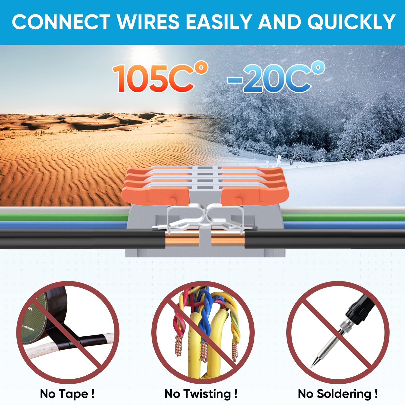 Snapklik.com : TICONN 30 Pcs Lever Wire Connectors Kit For 24-12 AWG ...