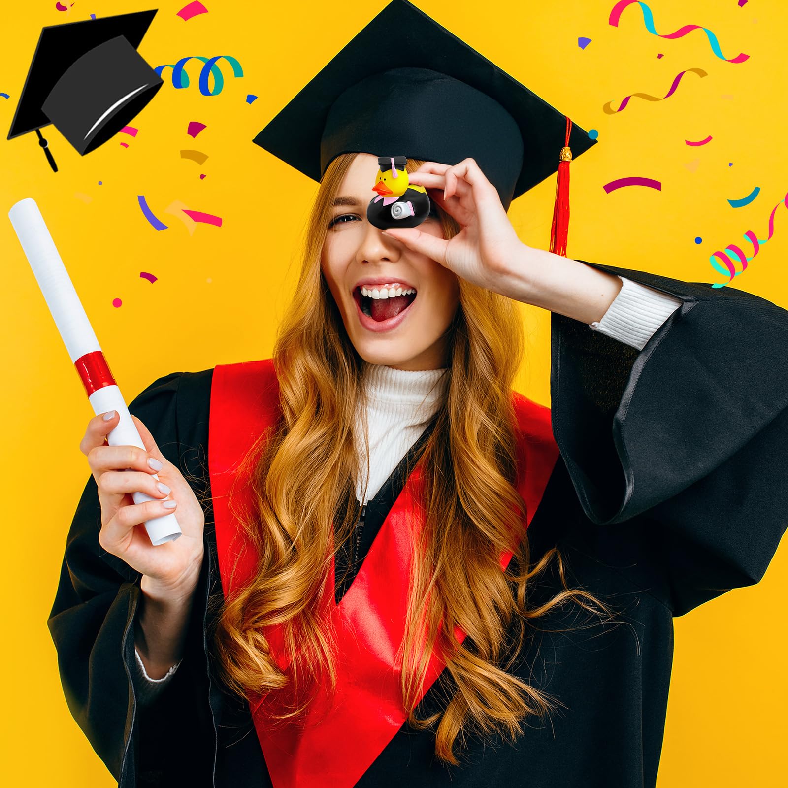 Snapklik.com : Sratte 24 Pack 2" Graduation Ducks Class Of 2025 Diploma ...