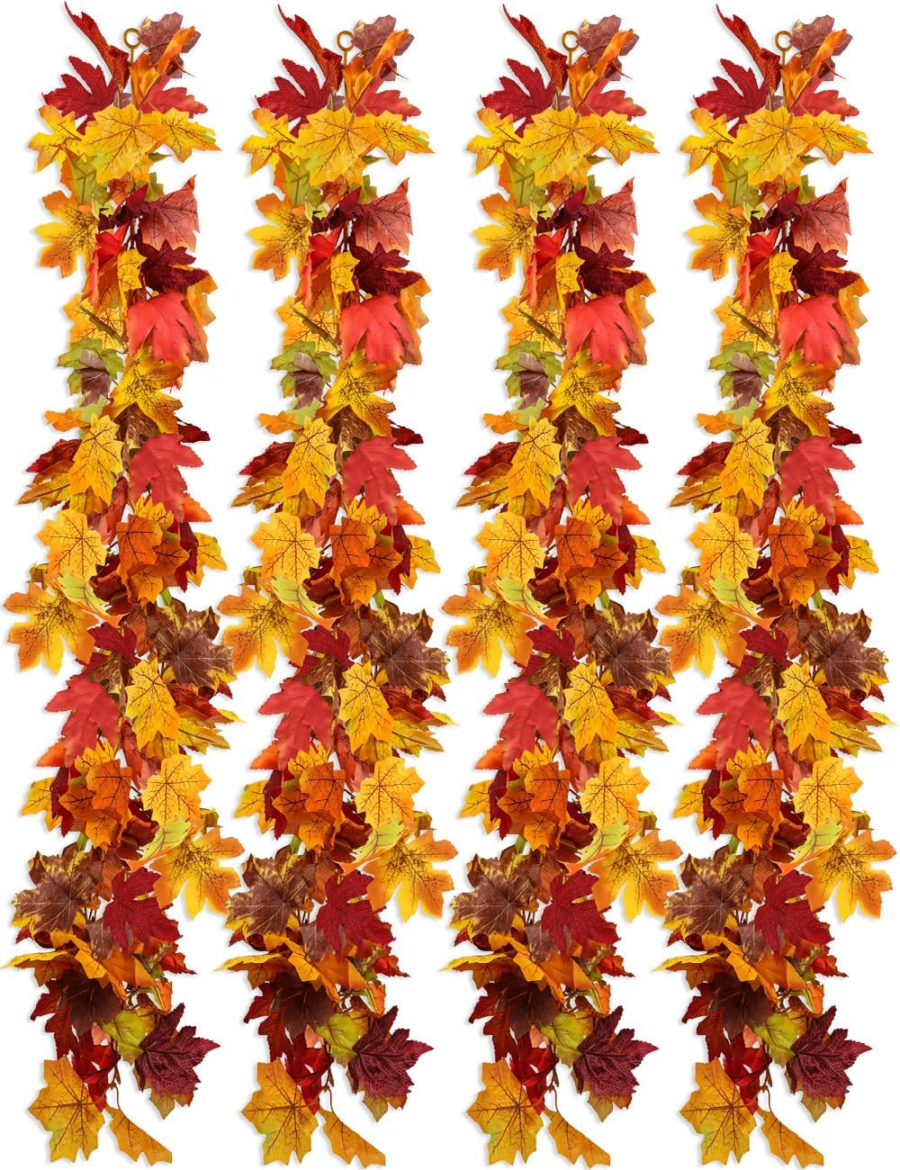 Amazon.com: wohohoho 4 Packs Fall Garland Maple Leaf, 5.9Ft/Pieces Fall ...