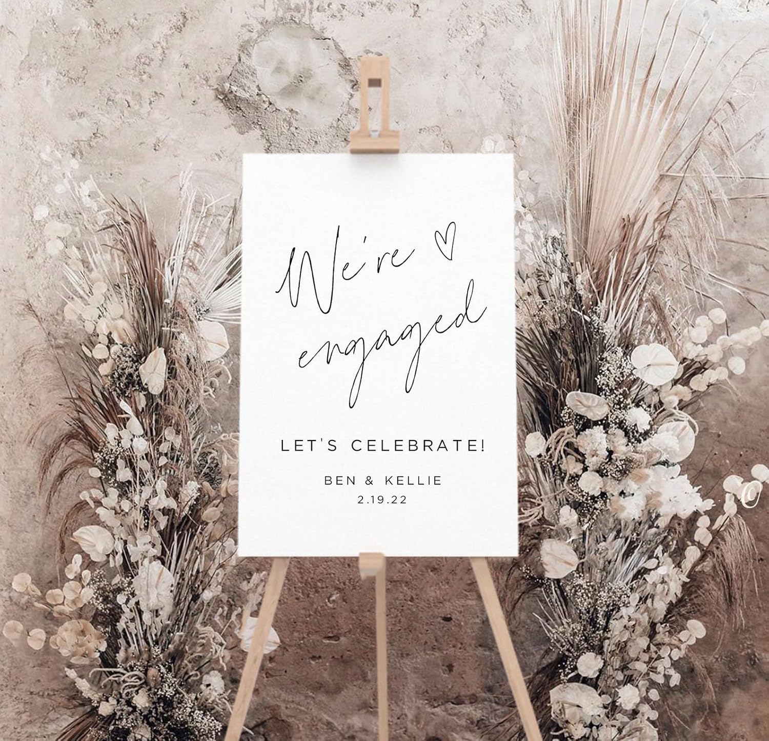 Amazon.com: Minimalist Engagement Welcome Sign - Elegant Modern Decor ...