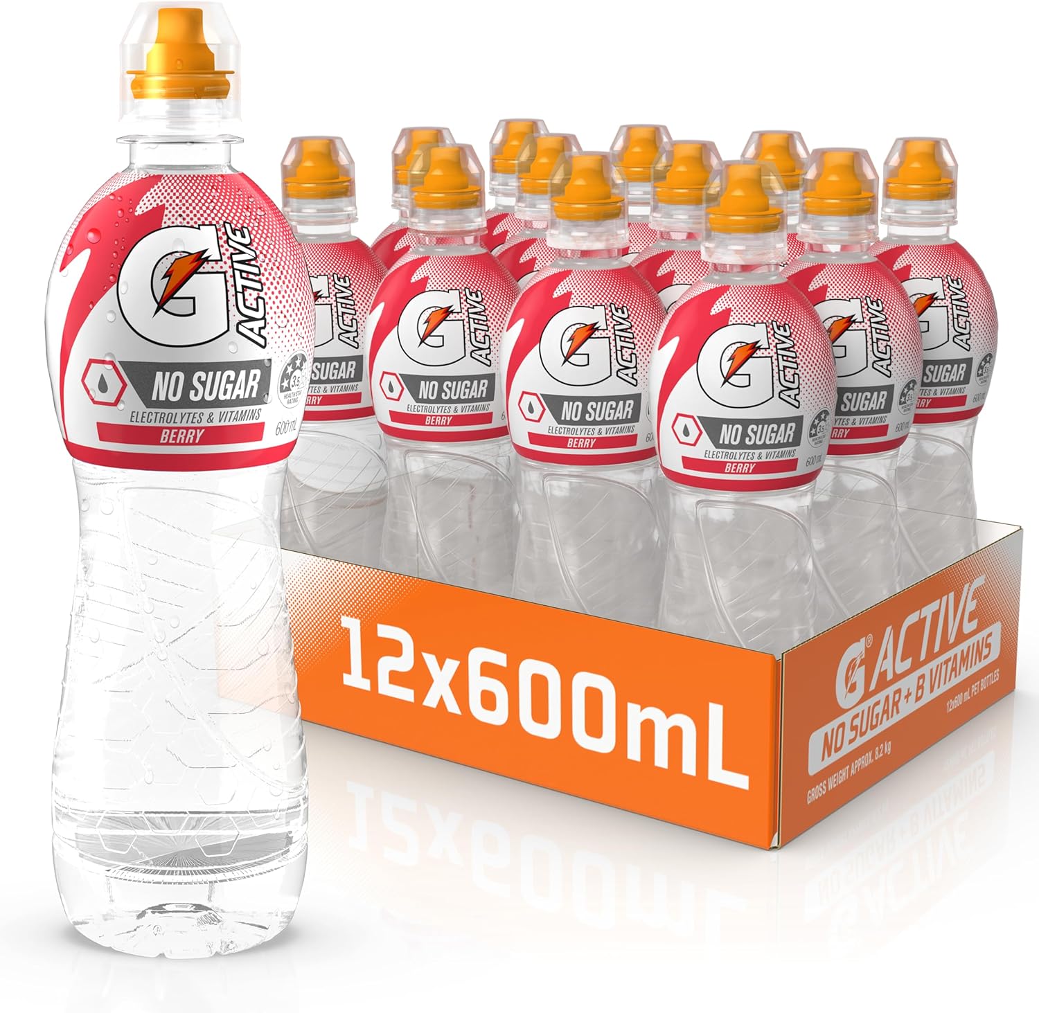 Gatorade G-Active Berry Flavoured Electrolyte Water, 12 x 600ml ...