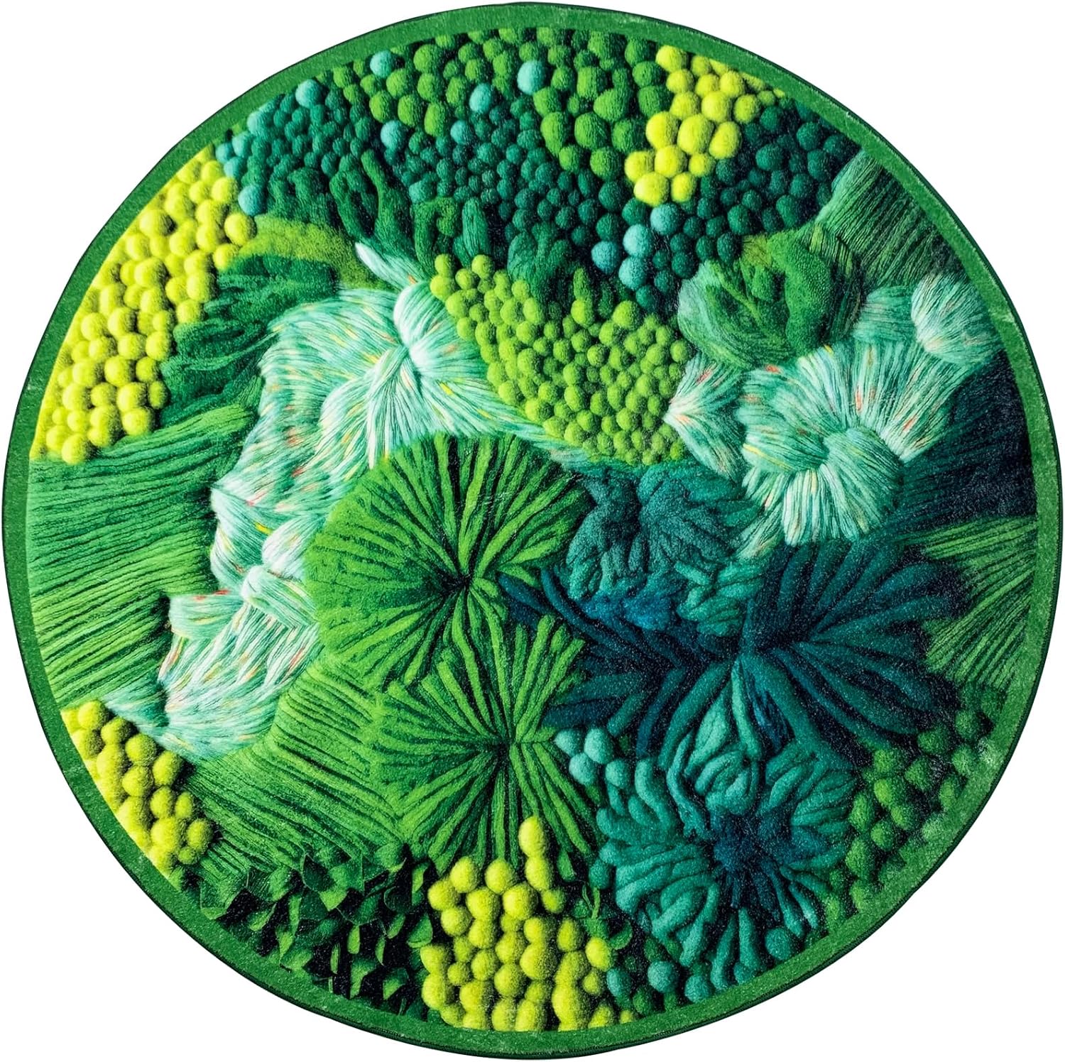 Amazon.com: TEALP Moss Round Rug 4 ft Soft Natural Design Circle Rugs ...
