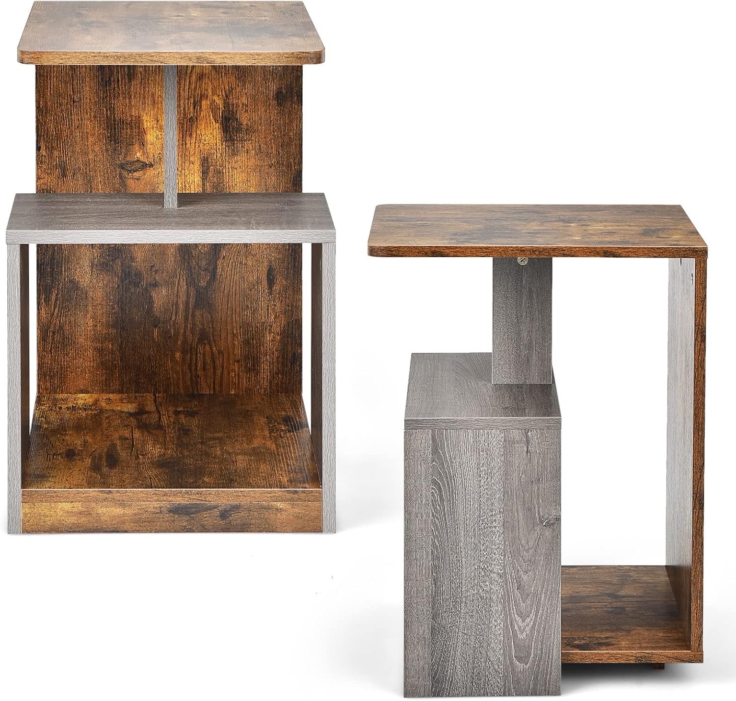 Amazon.com: Giantex 3-Tier Side Table Set of 2, Modern End Table with ...