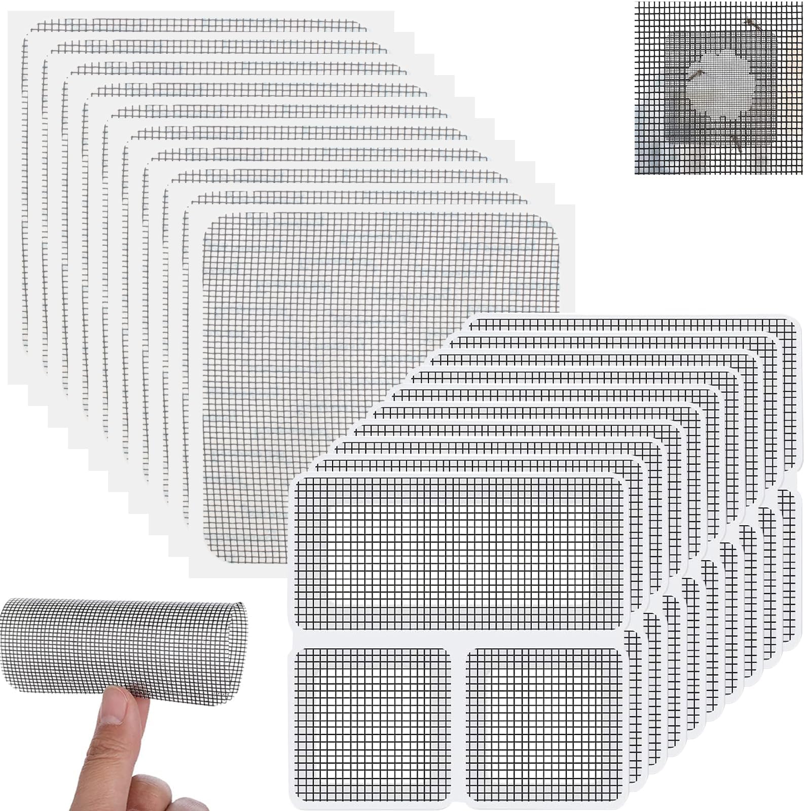 Window Screen Repair Patches Self Adhesive Mesh Screen Patch Kit Screen ...