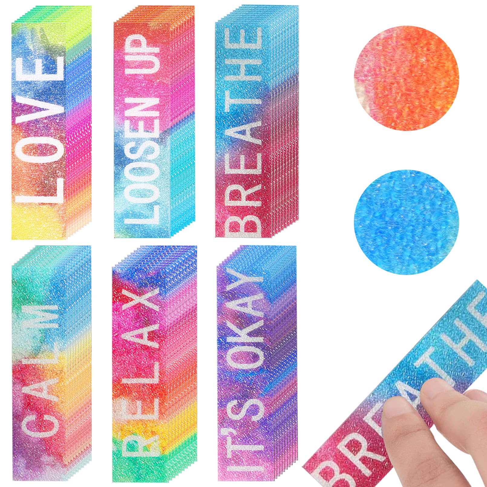 Amazon.com: 36 Pcs Anxiety Relief Sensory Strips - Calm Textured Fidget ...