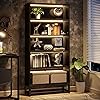 Amazon.com: Homsee Bookcase Bookshelf with LED Lights, 5-Tier Shelves ...