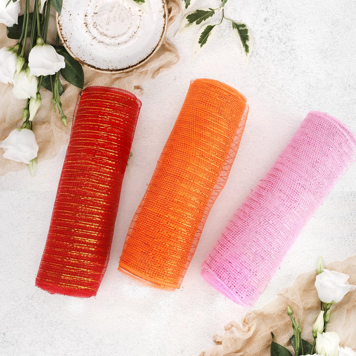Snapklik.com : Pink Mesh Ribbon For Wreaths Pink Deco Mesh 10 Inch ...